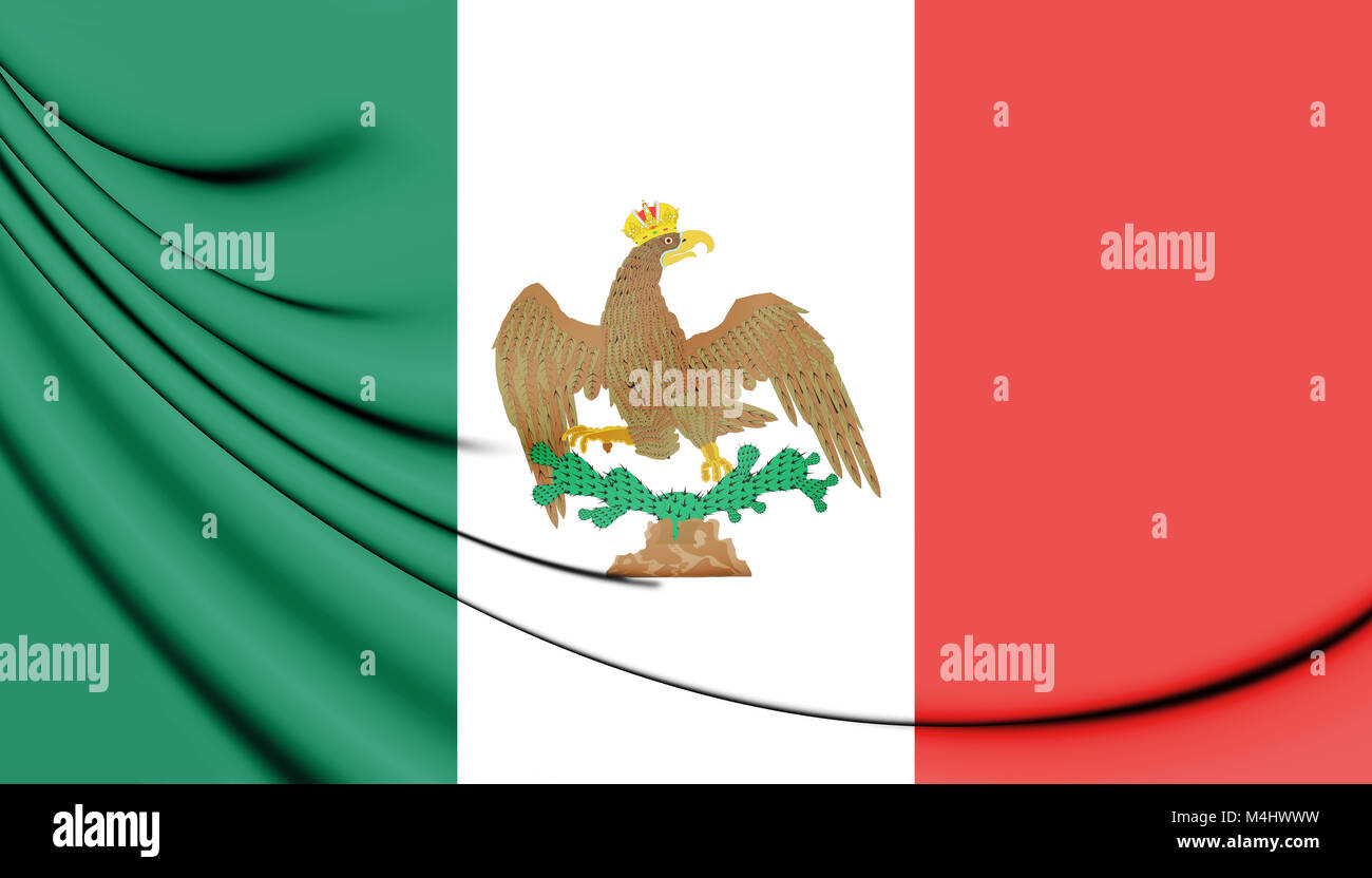 3D Flag of Mexico (1821-1823). 3D Illustration Stock Photo - Alamy