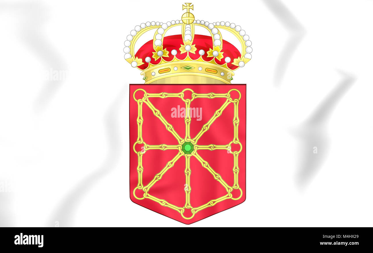 Navarra coat of arms, Spain. 3D Illustration Stock Photo - Alamy