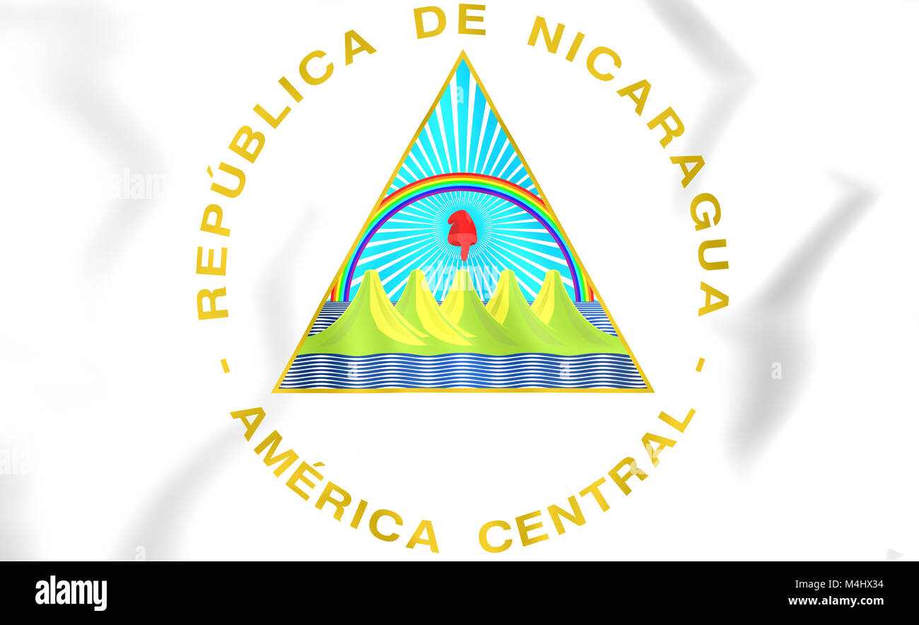 Nicaragua coat of arms. 3D Illustration Stock Photo - Alamy