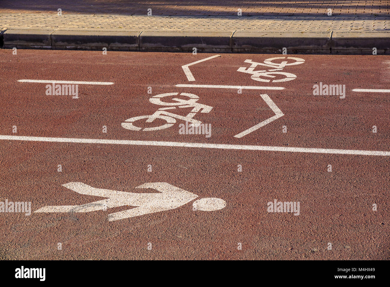 bike road sign on the street, bicycle lane sign on street Stock Photo ...