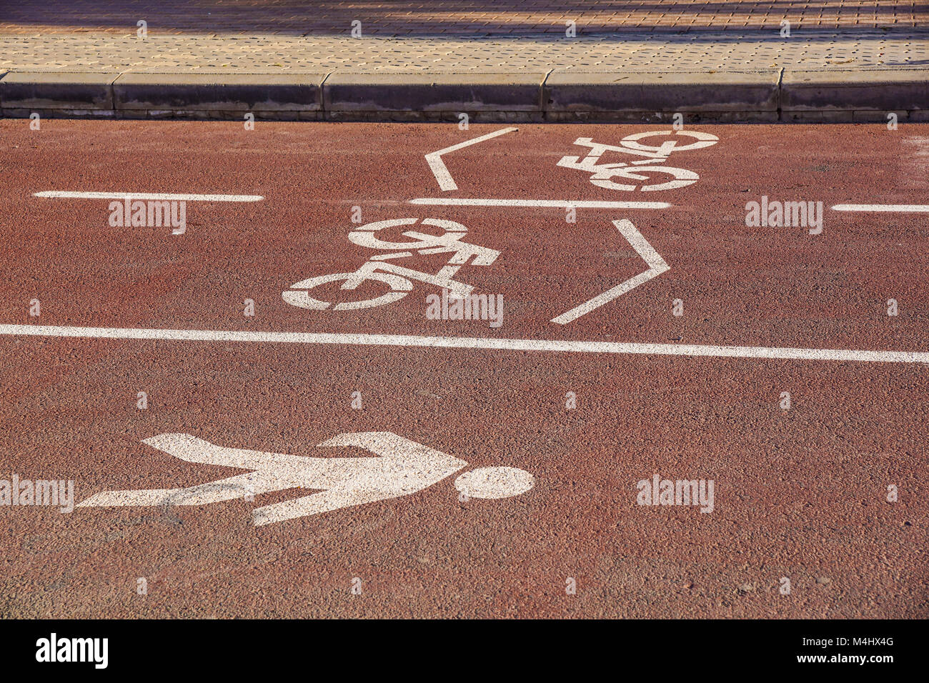 bike road sign on the street, bicycle lane sign on street Stock Photo ...