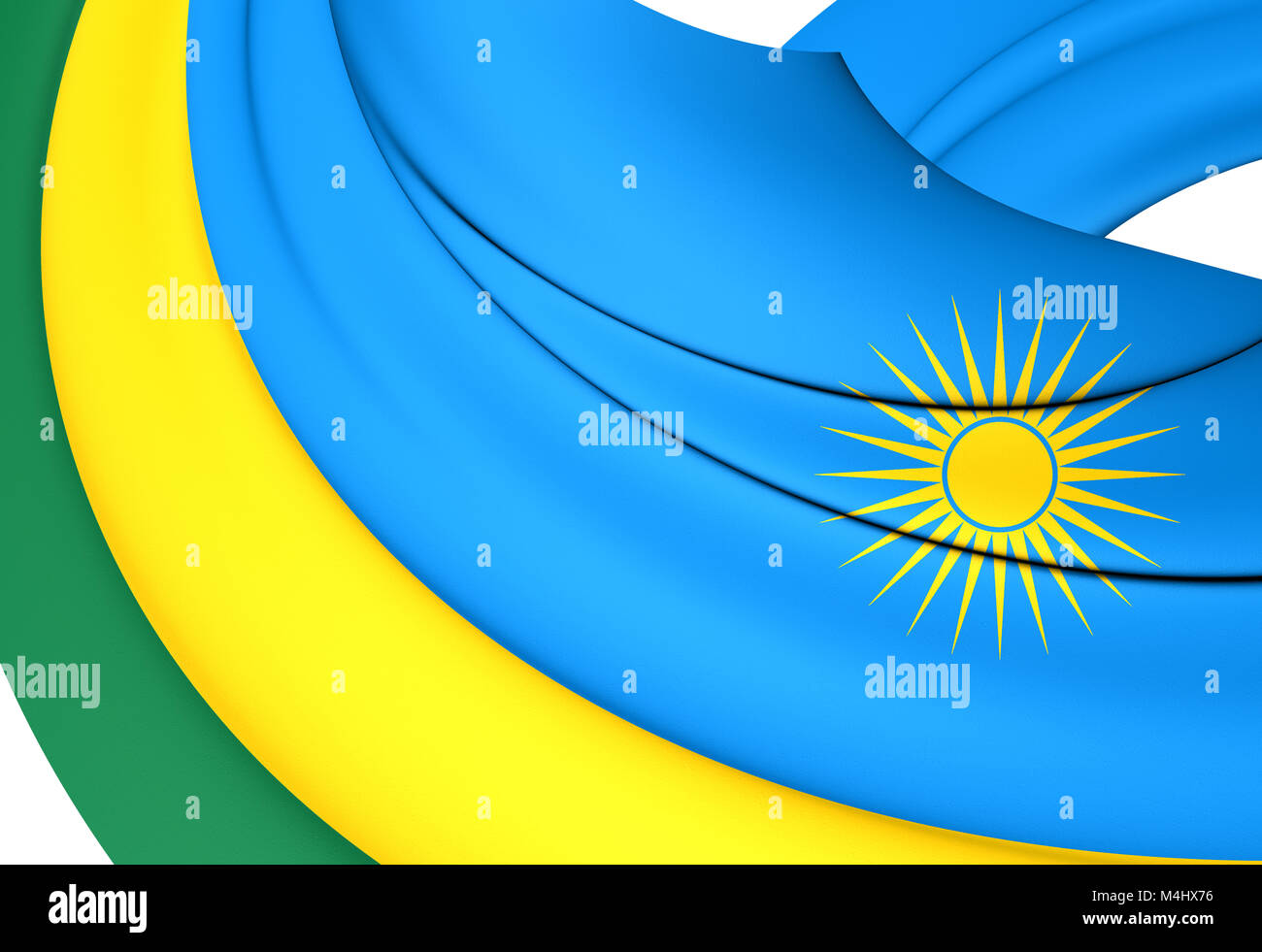 3D Flag of the Rwanda. 3D Illustration Stock Photo - Alamy