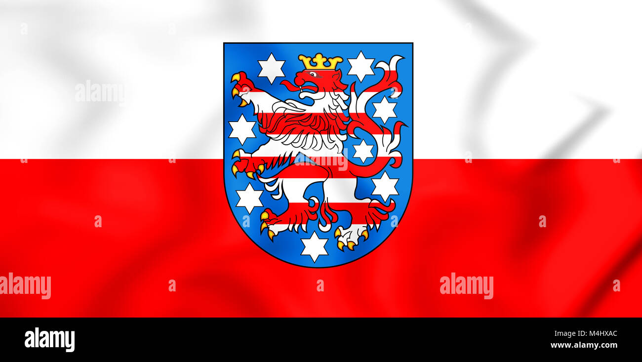 3D Flag of Thuringia, Germany. 3D Illustration Stock Photo - Alamy