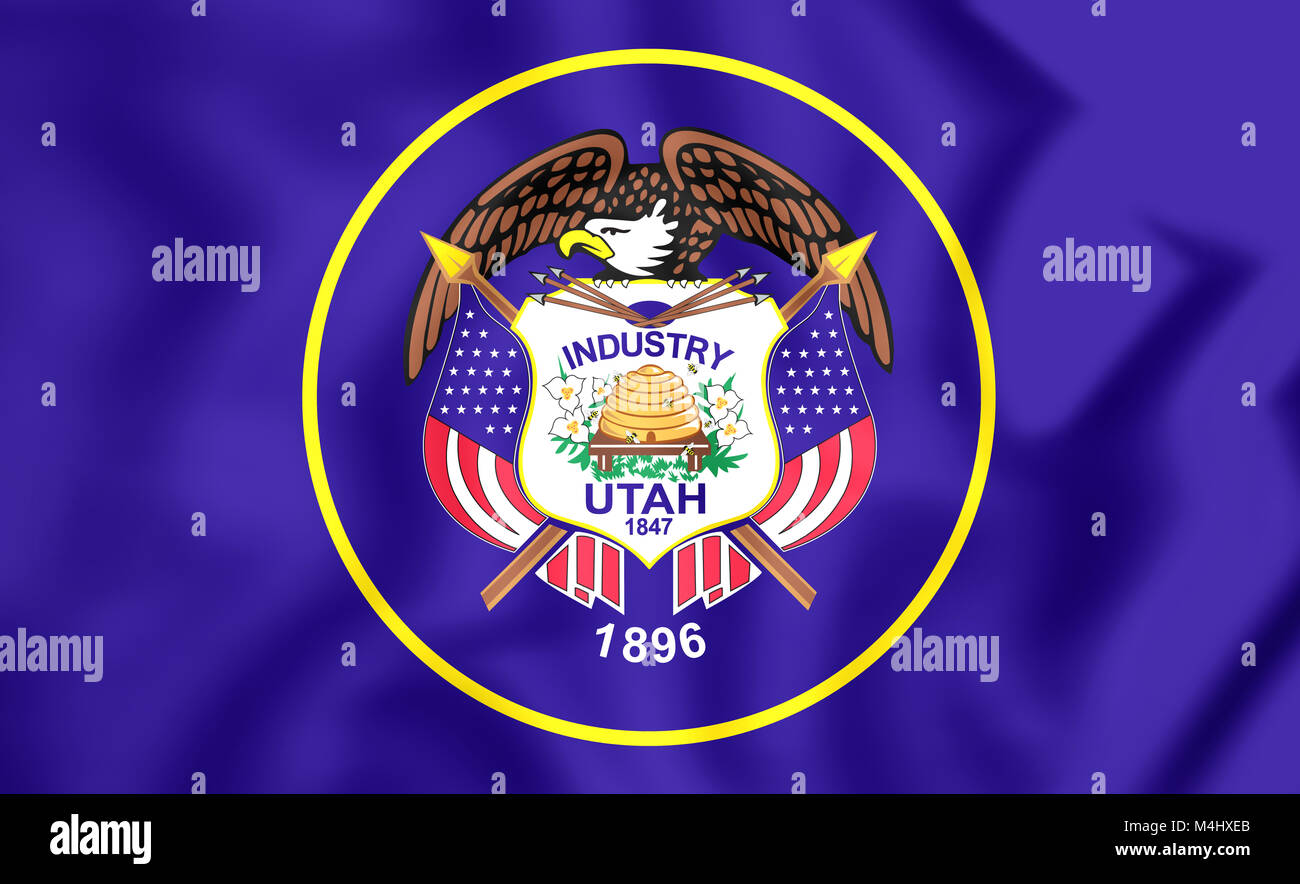 3D Flag of Utah, USA. 3D Illustration Stock Photo - Alamy