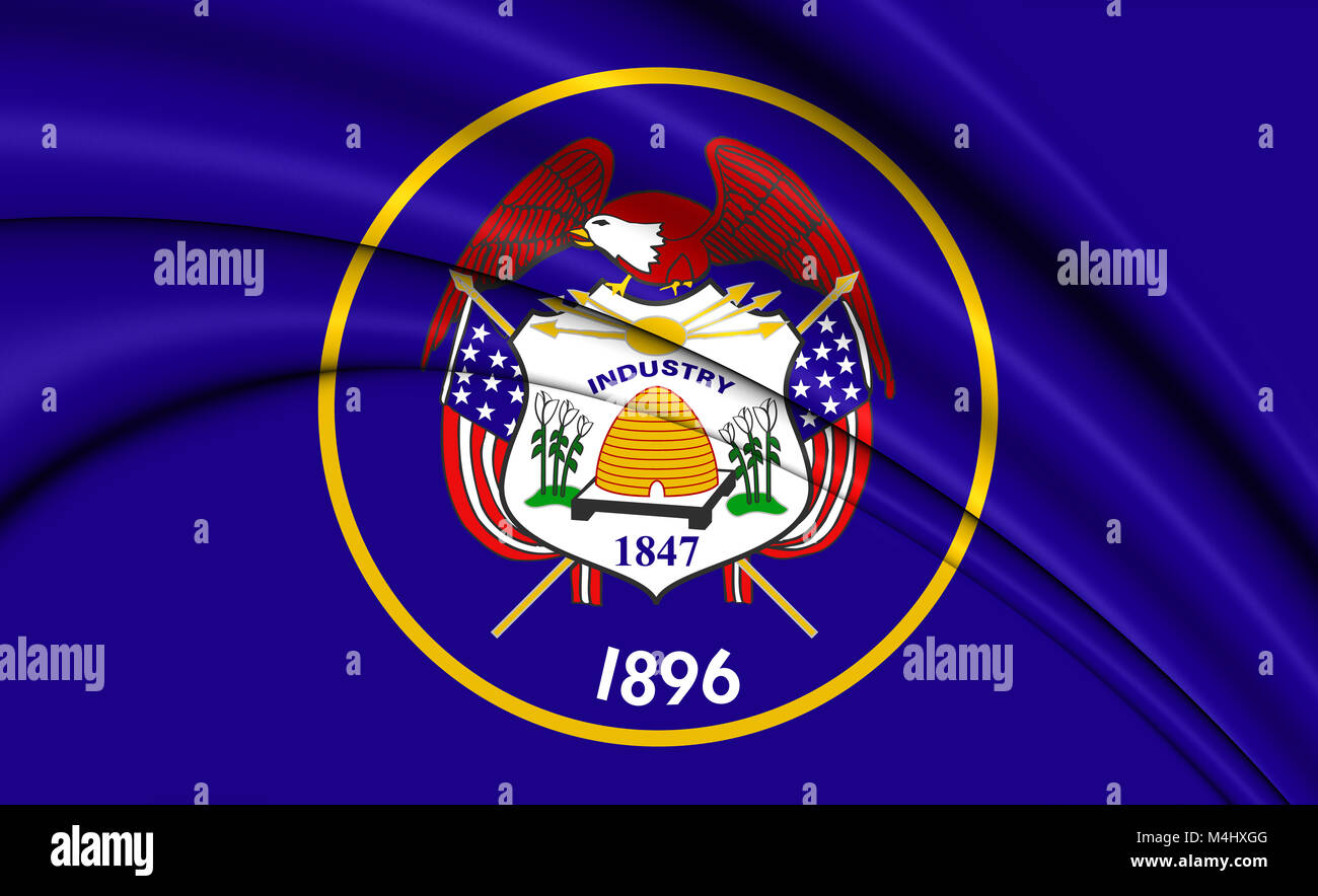 Utah 3d waving flag hi-res stock photography and images - Alamy