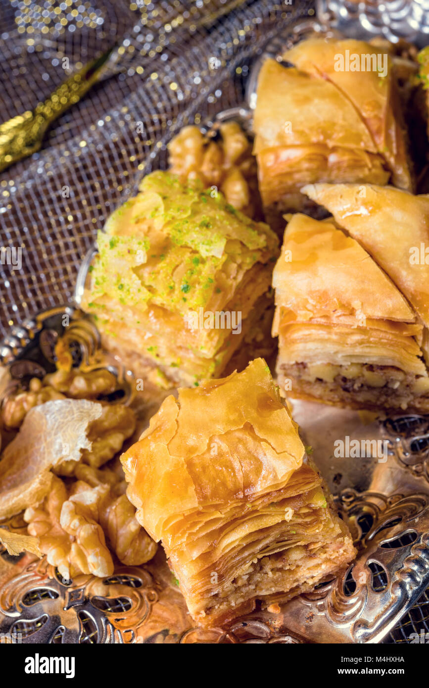 A fresh and tasty real Turkish Baklava Stock Photo - Alamy