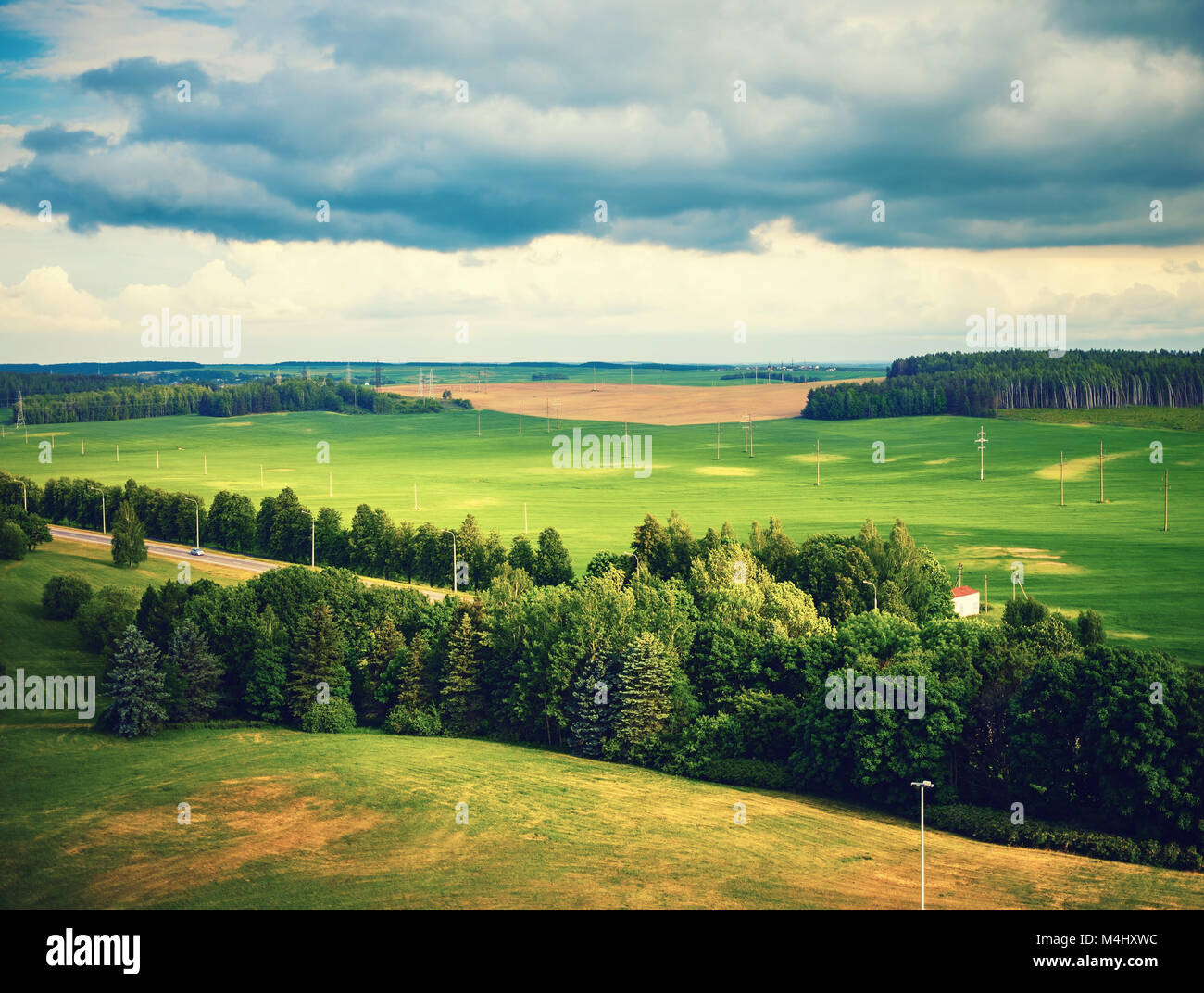 Fields, trees and forests Stock Photo - Alamy