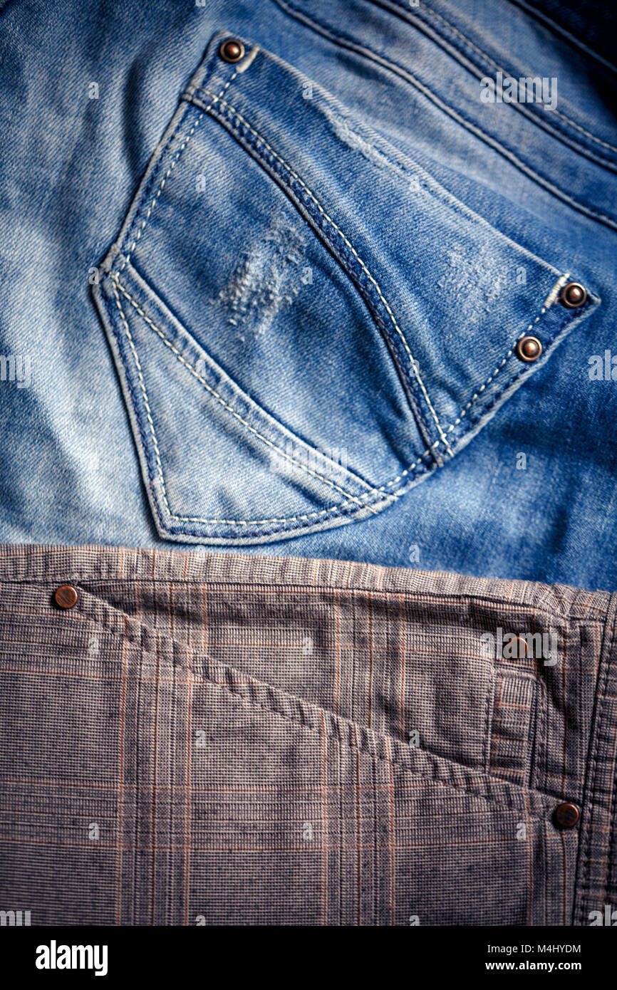 Detail of blue jeans man's pants background Stock Photo - Alamy