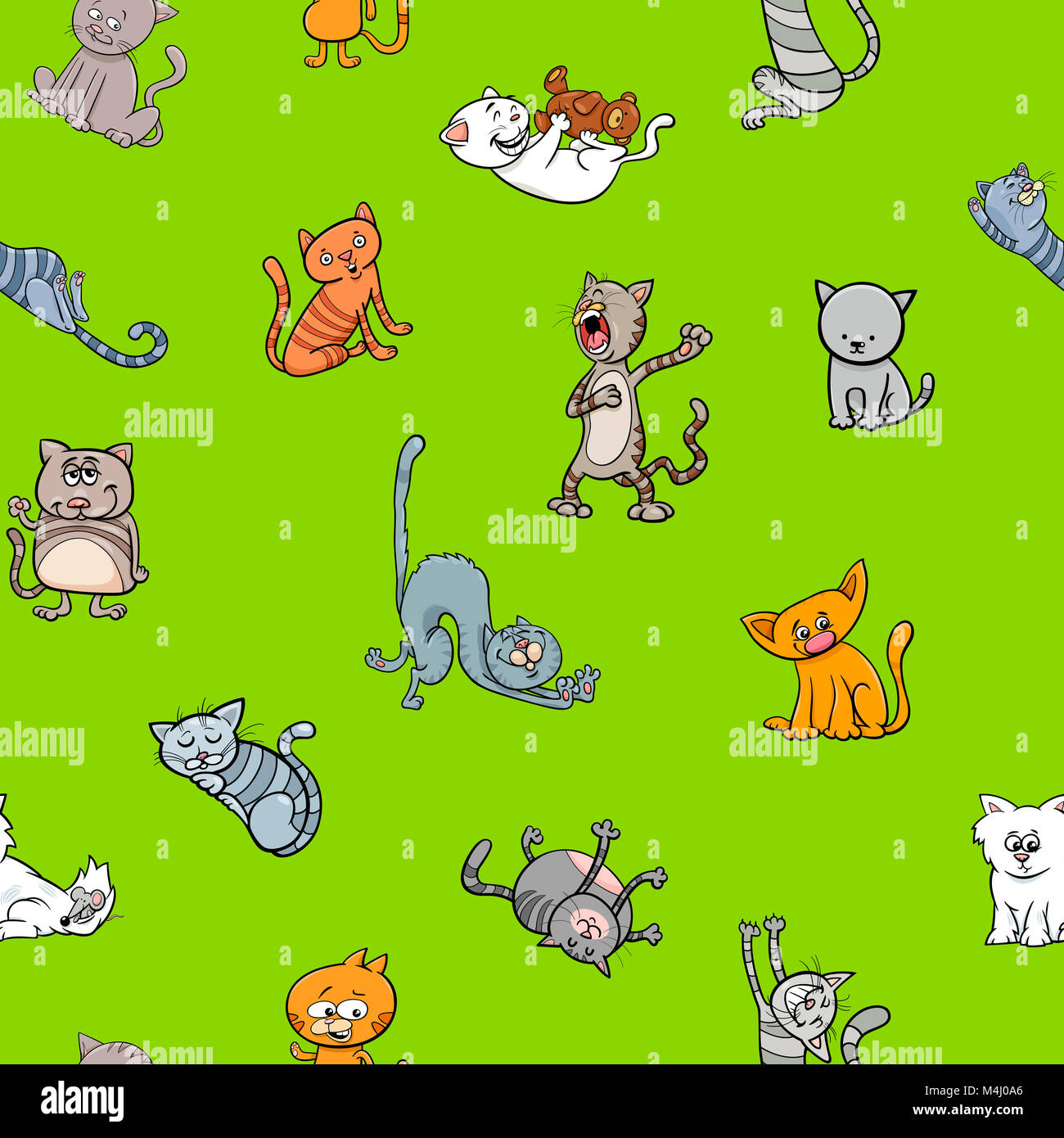 cartoon wallpaper design with cats Stock Photo - Alamy
