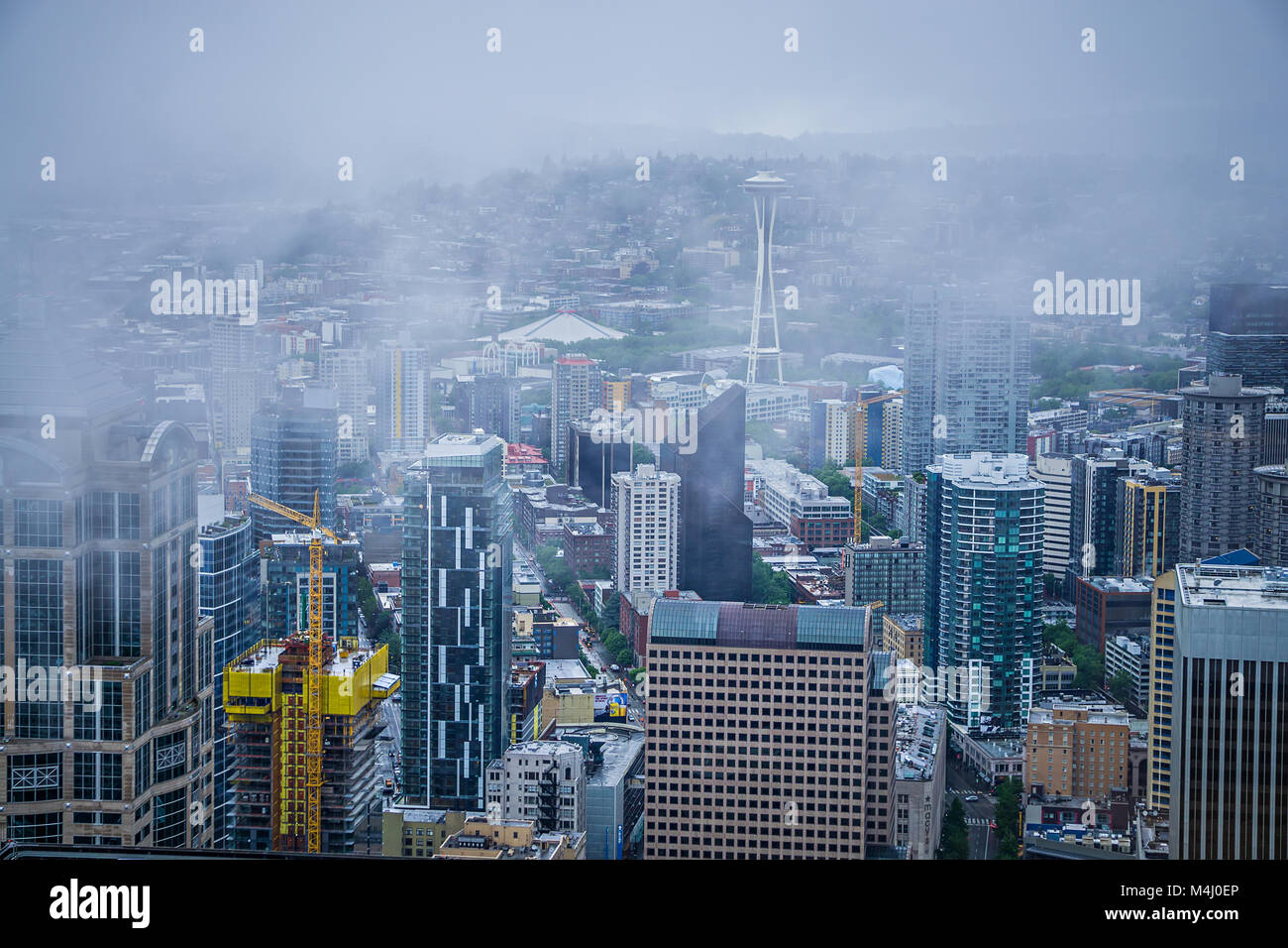 cloudy and rainy day in seattle washington Stock Photo - Alamy