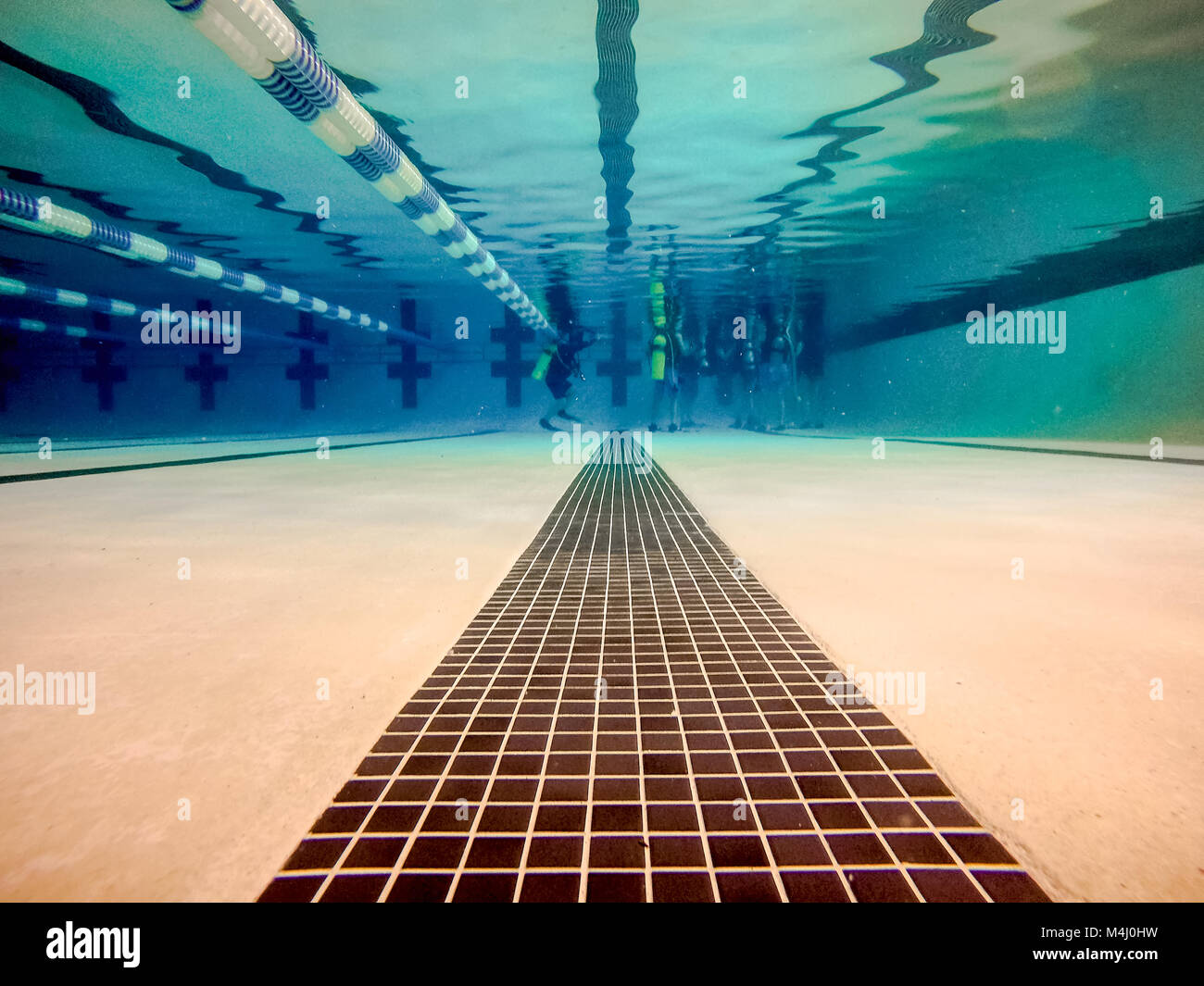 indoor swimming pool above and under water Stock Photo - Alamy