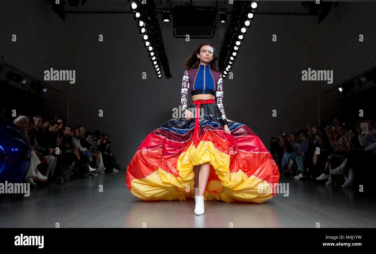 Models on the catwalk during the Fyodor Golan Autumn/Winter 2018 London ...