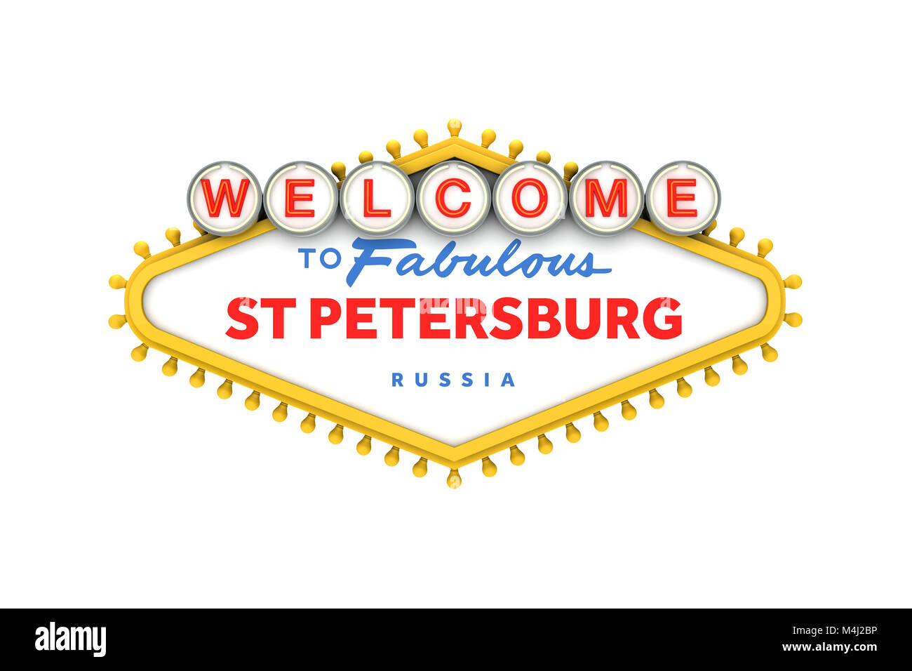Welcome to St Petersburg sign in classic las vegas style design . 3D ...