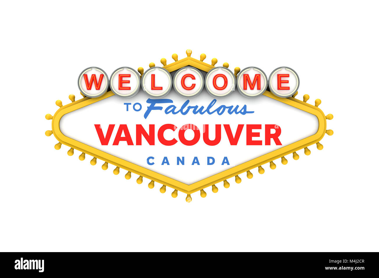 Welcome to Vancouver sign in classic las vegas style design . 3D ...