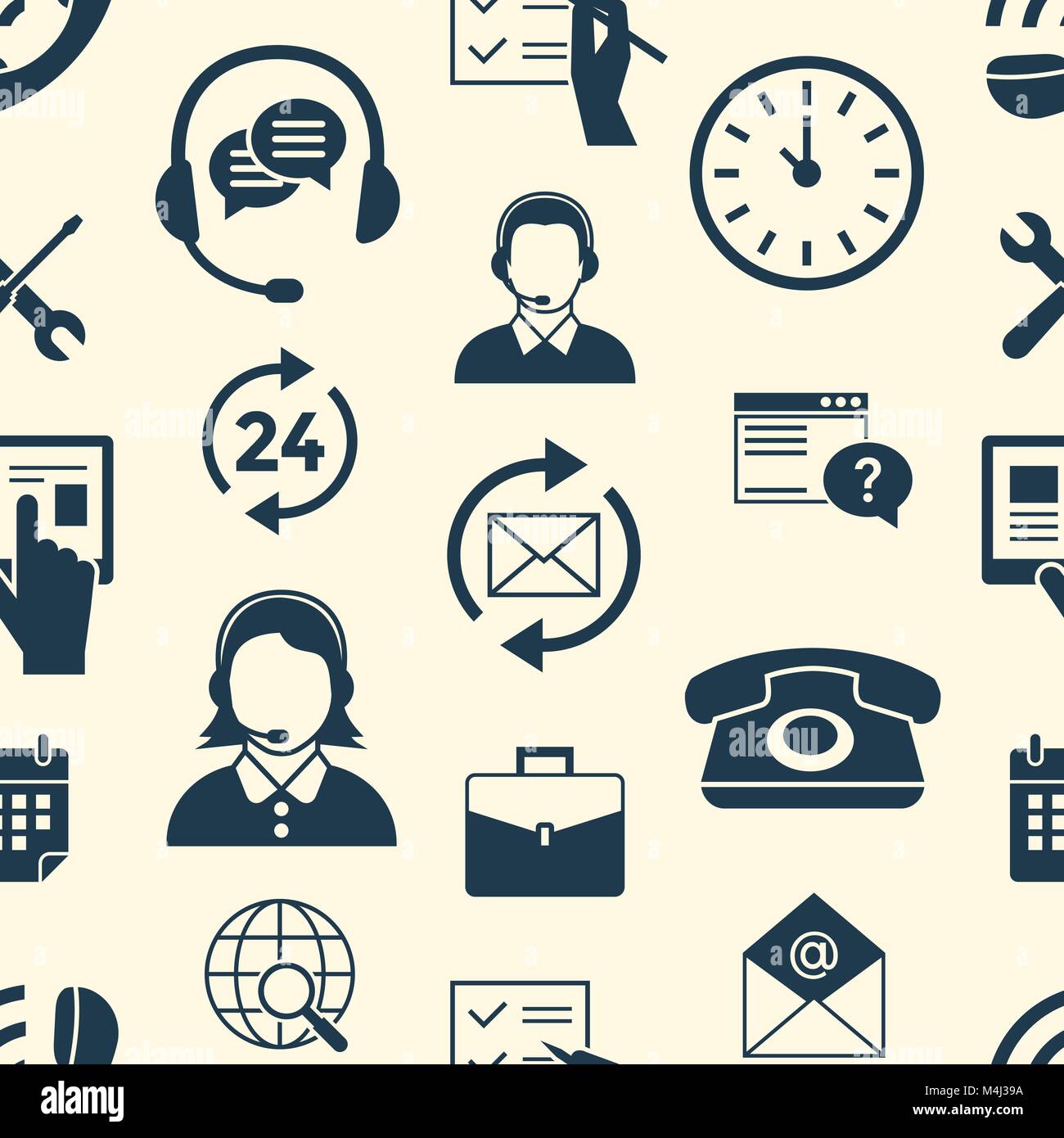 Digital call center and customer support objects color simple flat icon ...