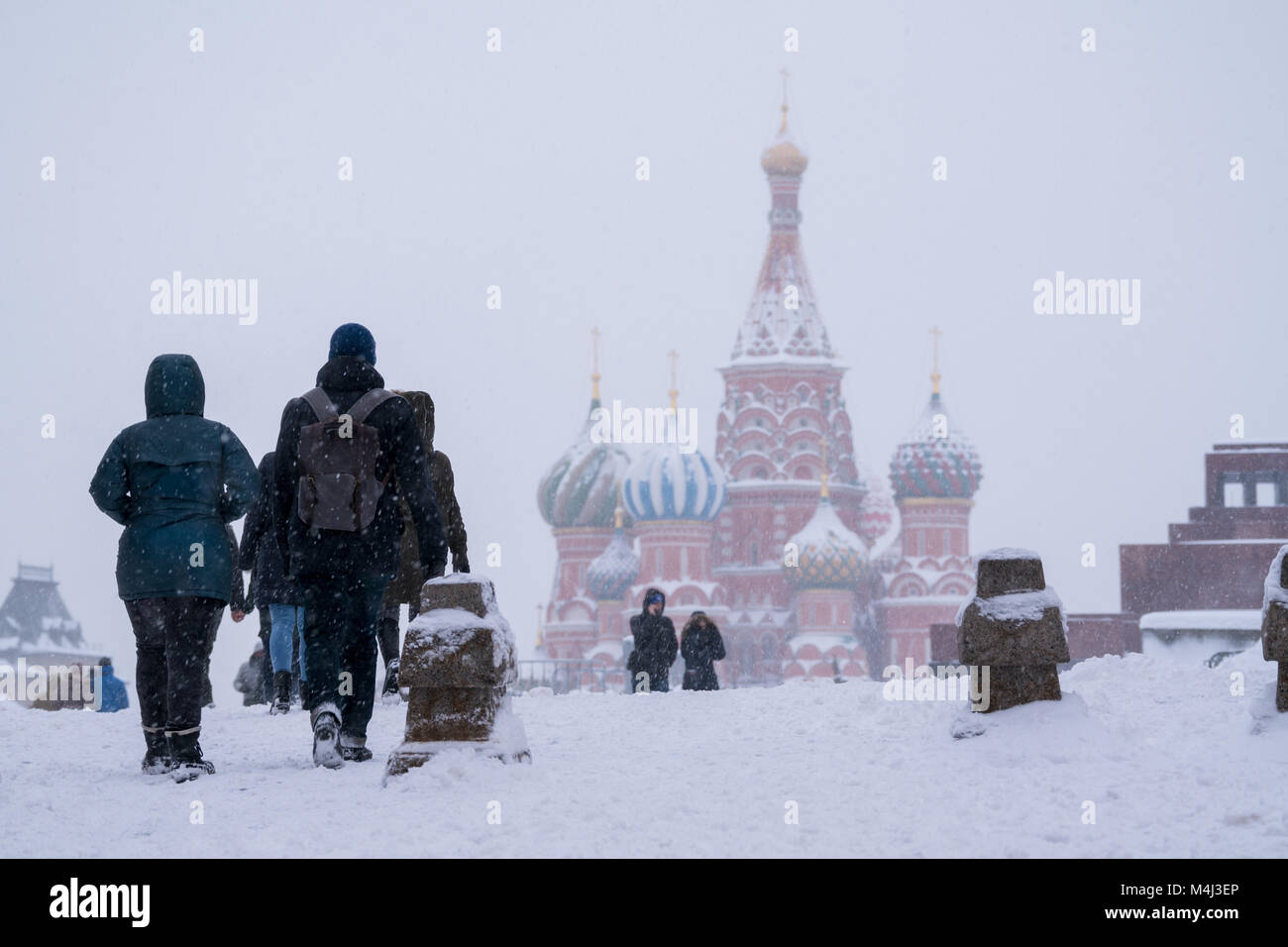 Heavy snowfall in Moscow. Red Square, Moscow, Russia Stock Photo - Alamy