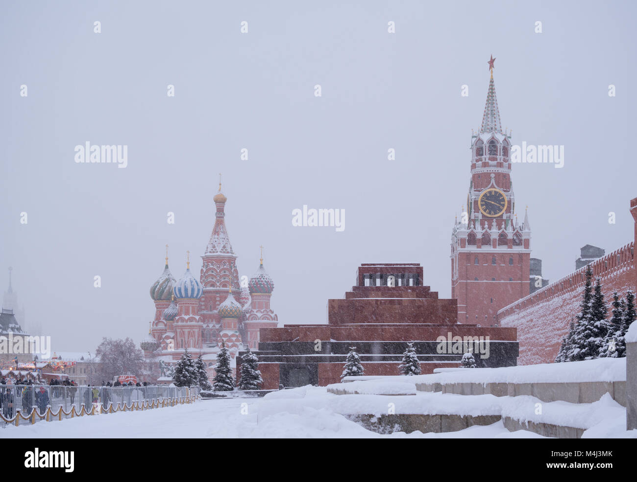 Heavy snowfall in Moscow. Red Square, Moscow, Russia Stock Photo - Alamy
