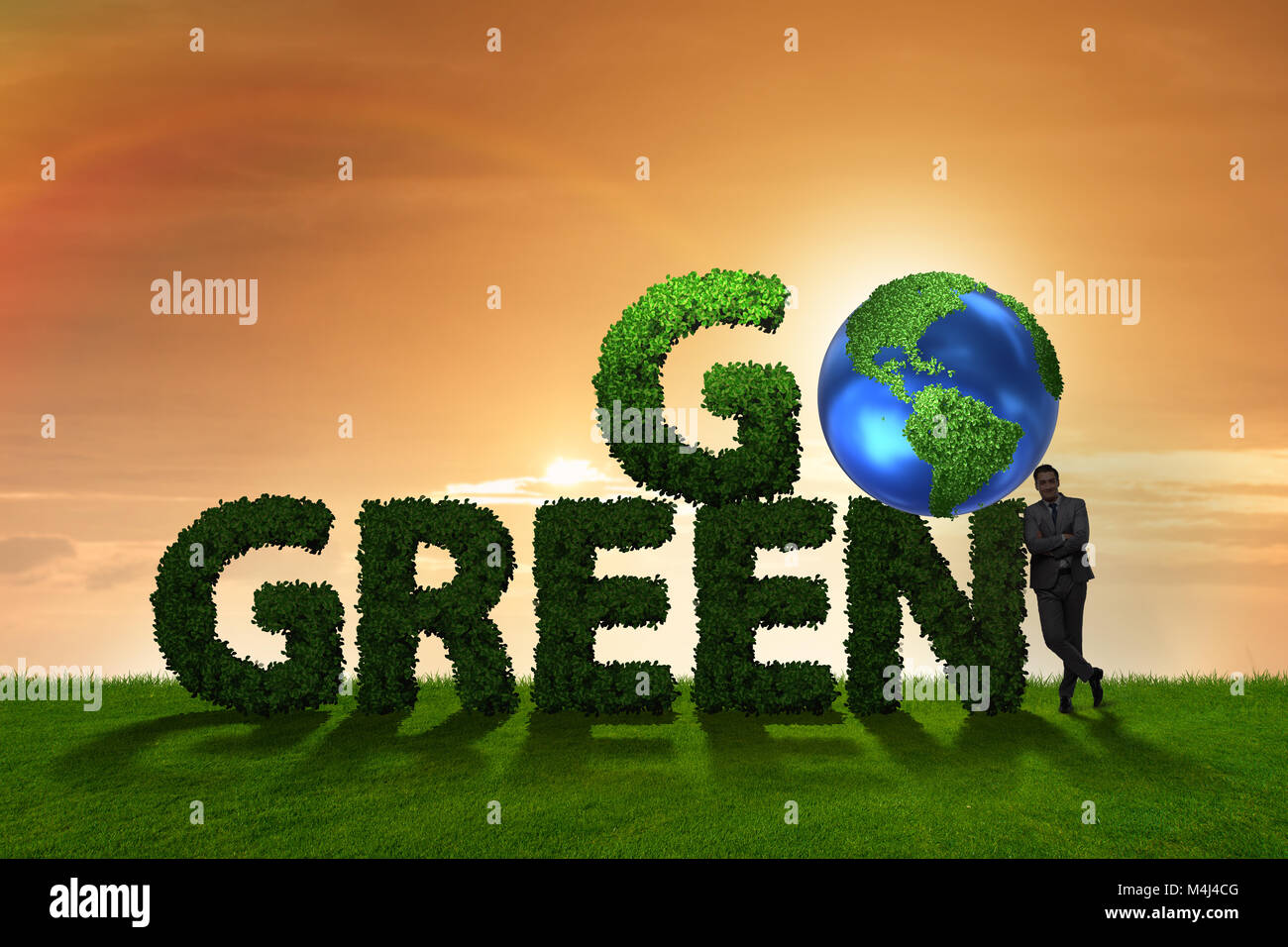 Go Green environmental concept with letters Stock Photo - Alamy