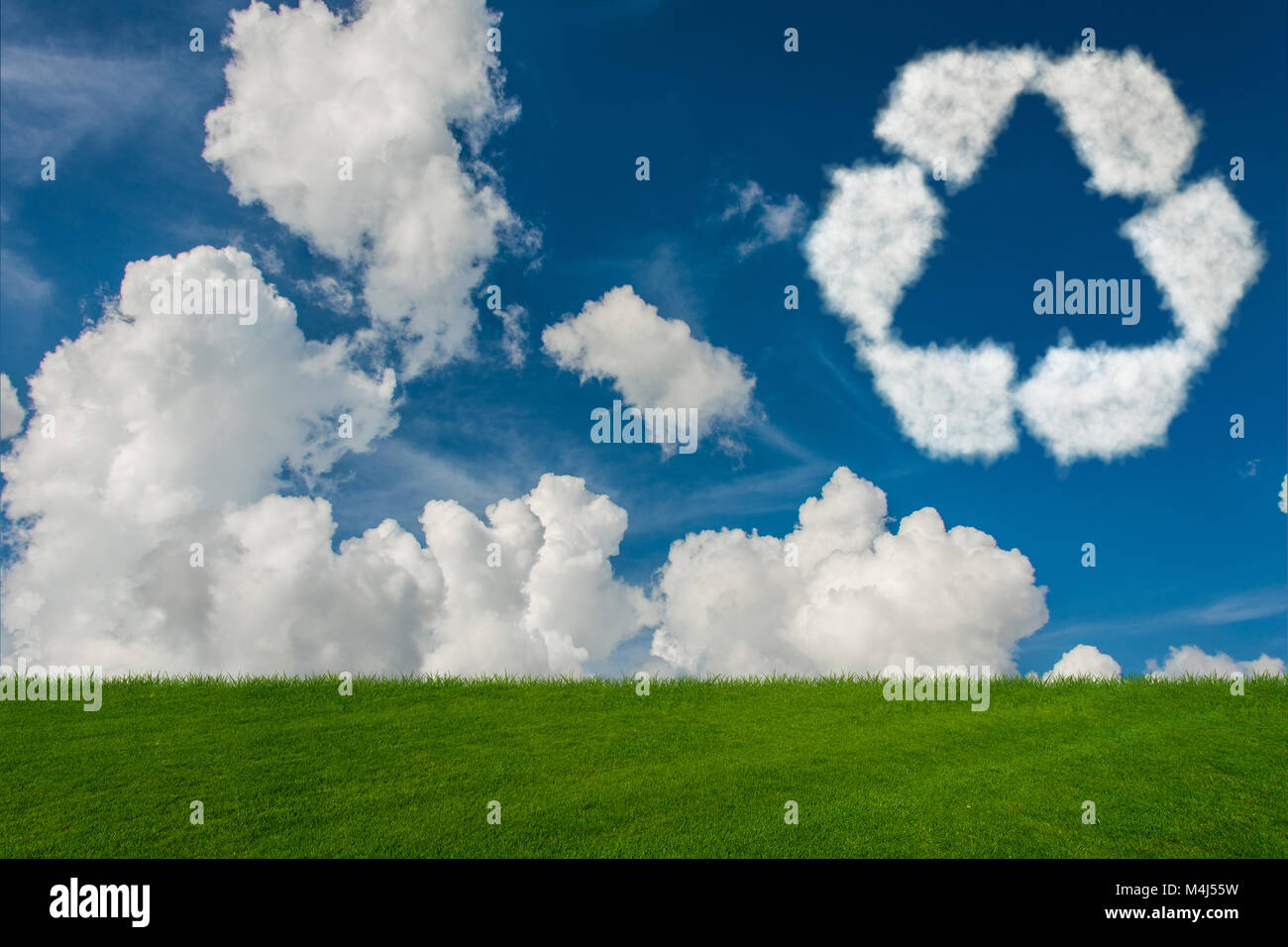 Recycling symbol made from clouds Stock Photo - Alamy