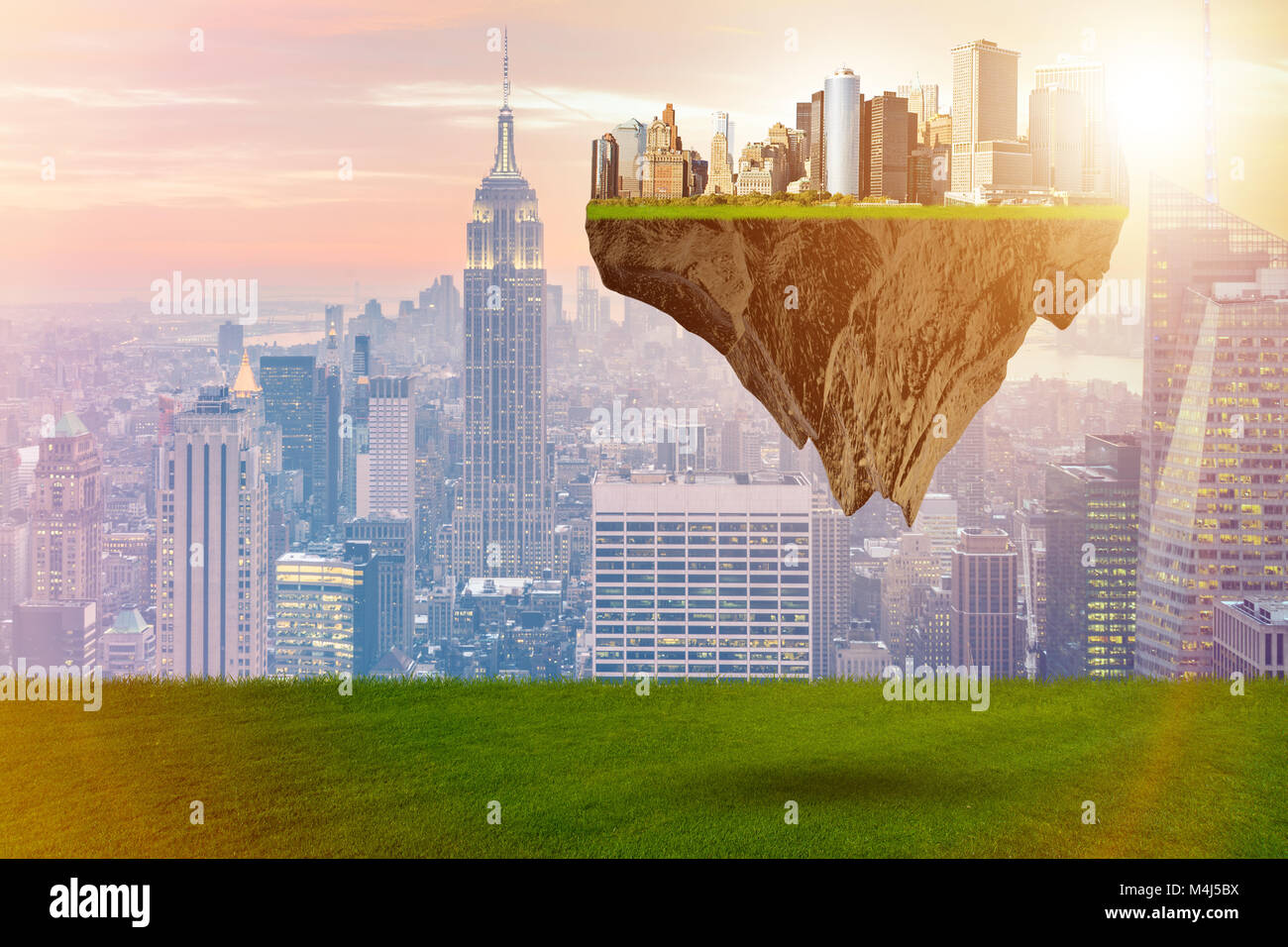 Floating city in urban planning concept Stock Photo - Alamy