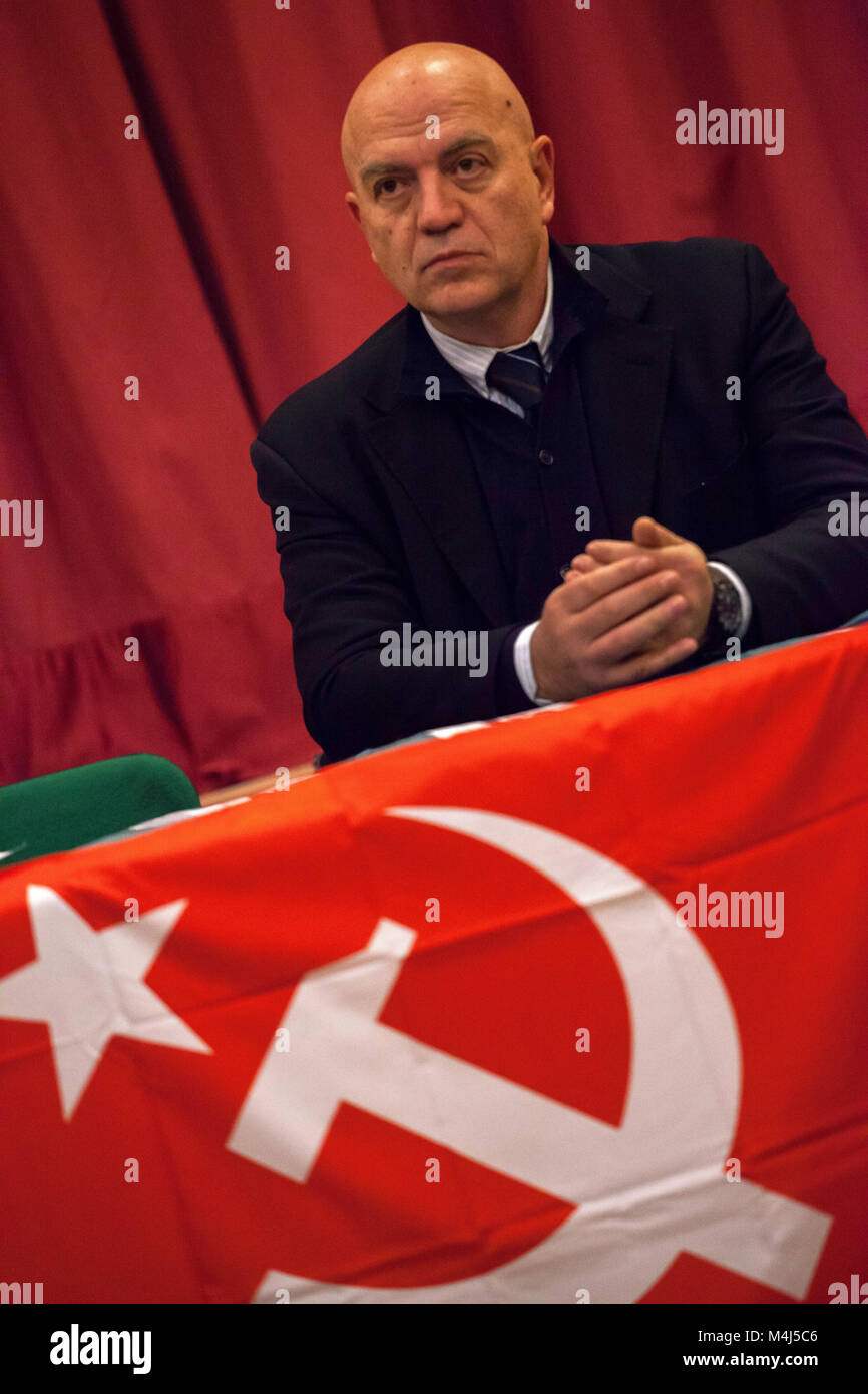 Palermo, Italy. 15th Feb, 2018. Marco Rizzo, leader of the Communist ...