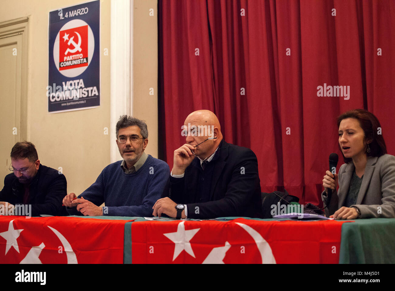 Palermo, Italy. 15th Feb, 2018. Marco Rizzo, leader of the Communist ...