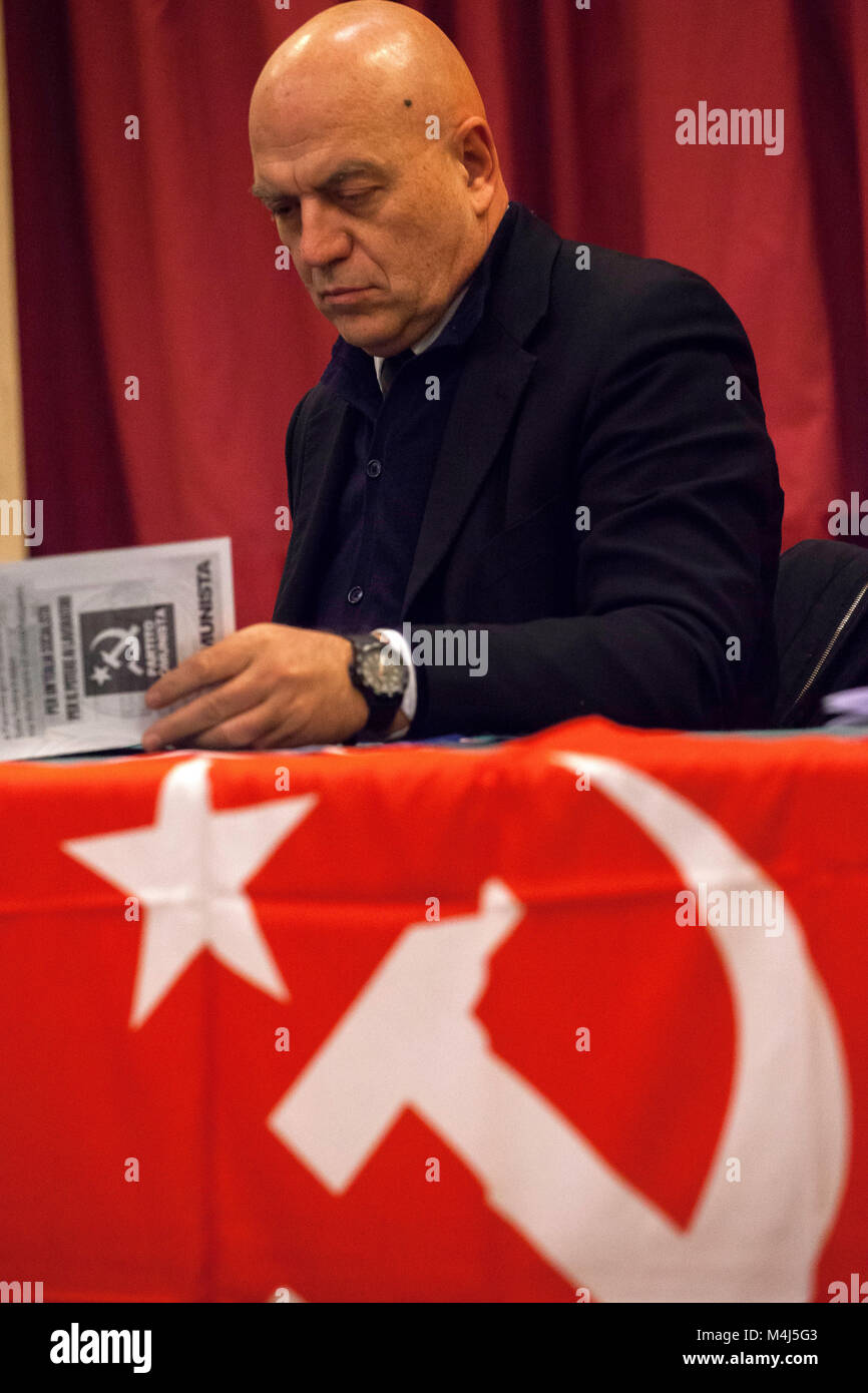 Palermo, Italy. 15th Feb, 2018. Marco Rizzo, leader of the Communist ...