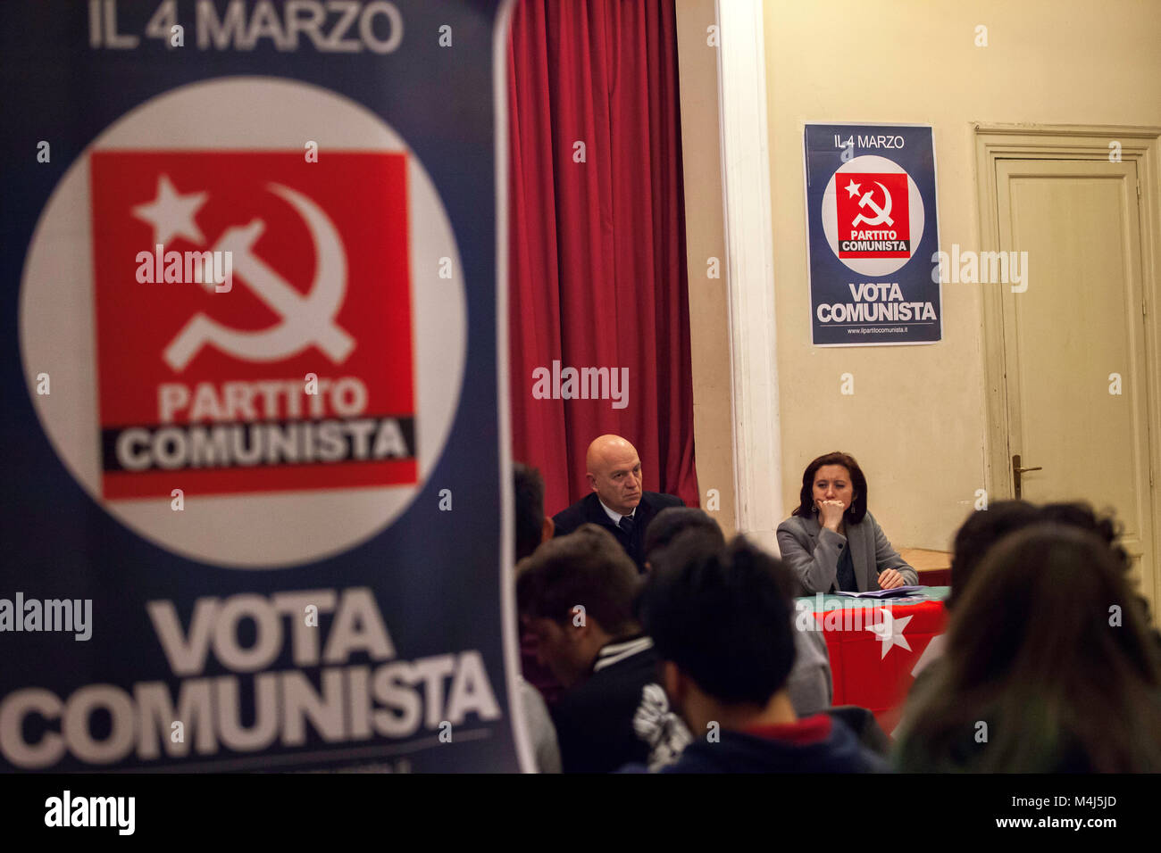 Palermo, Italy. 15th Feb, 2018. Marco Rizzo, leader of the Communist ...