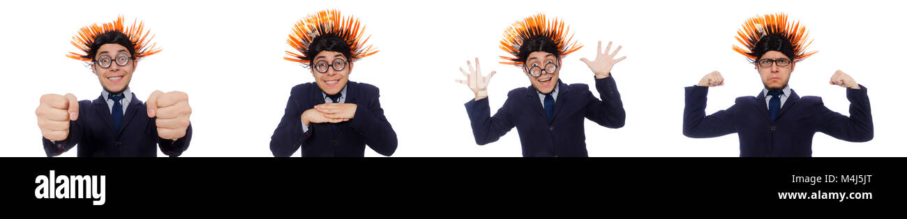 Funny man with mohawk hairstyle Stock Photo - Alamy