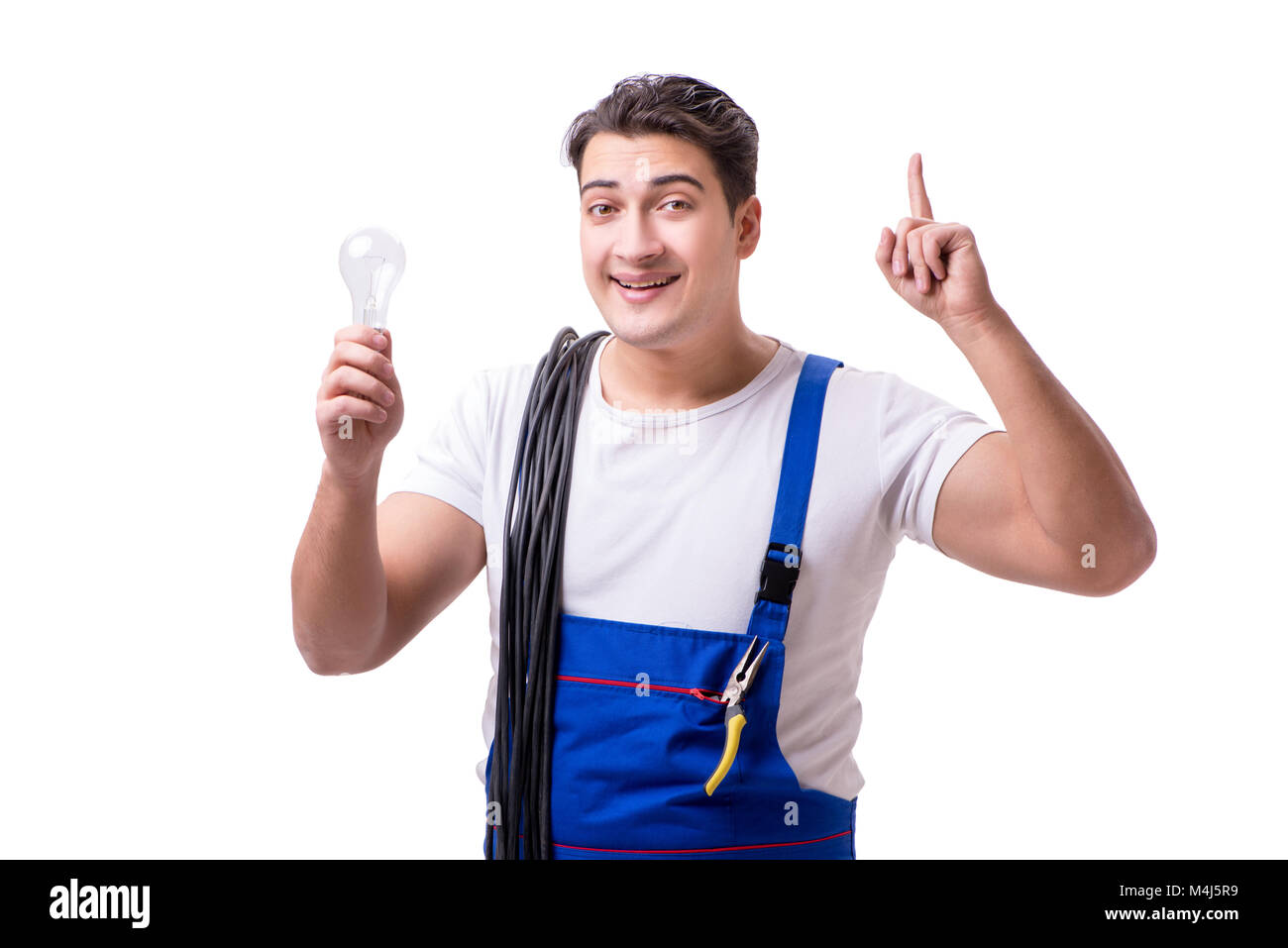 Professional electrician doing socket installation hi-res stock ...