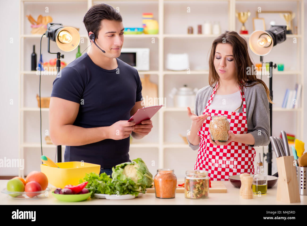 Food cooking tv show in the studio Stock Photo - Alamy