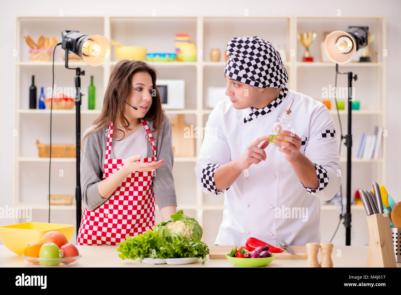 Food cooking tv show in the studio Stock Photo - Alamy