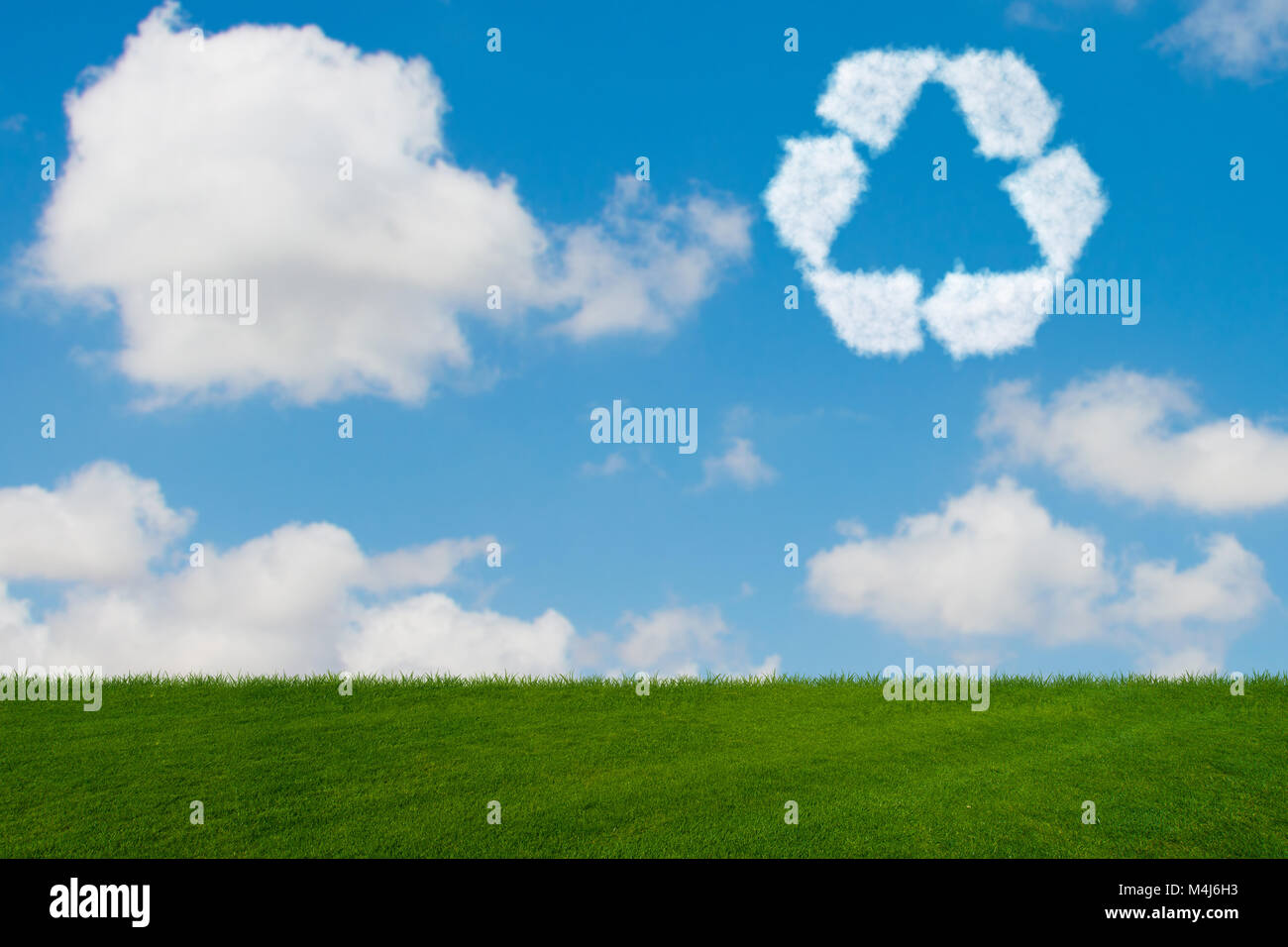 Recycling symbol made from clouds Stock Photo - Alamy