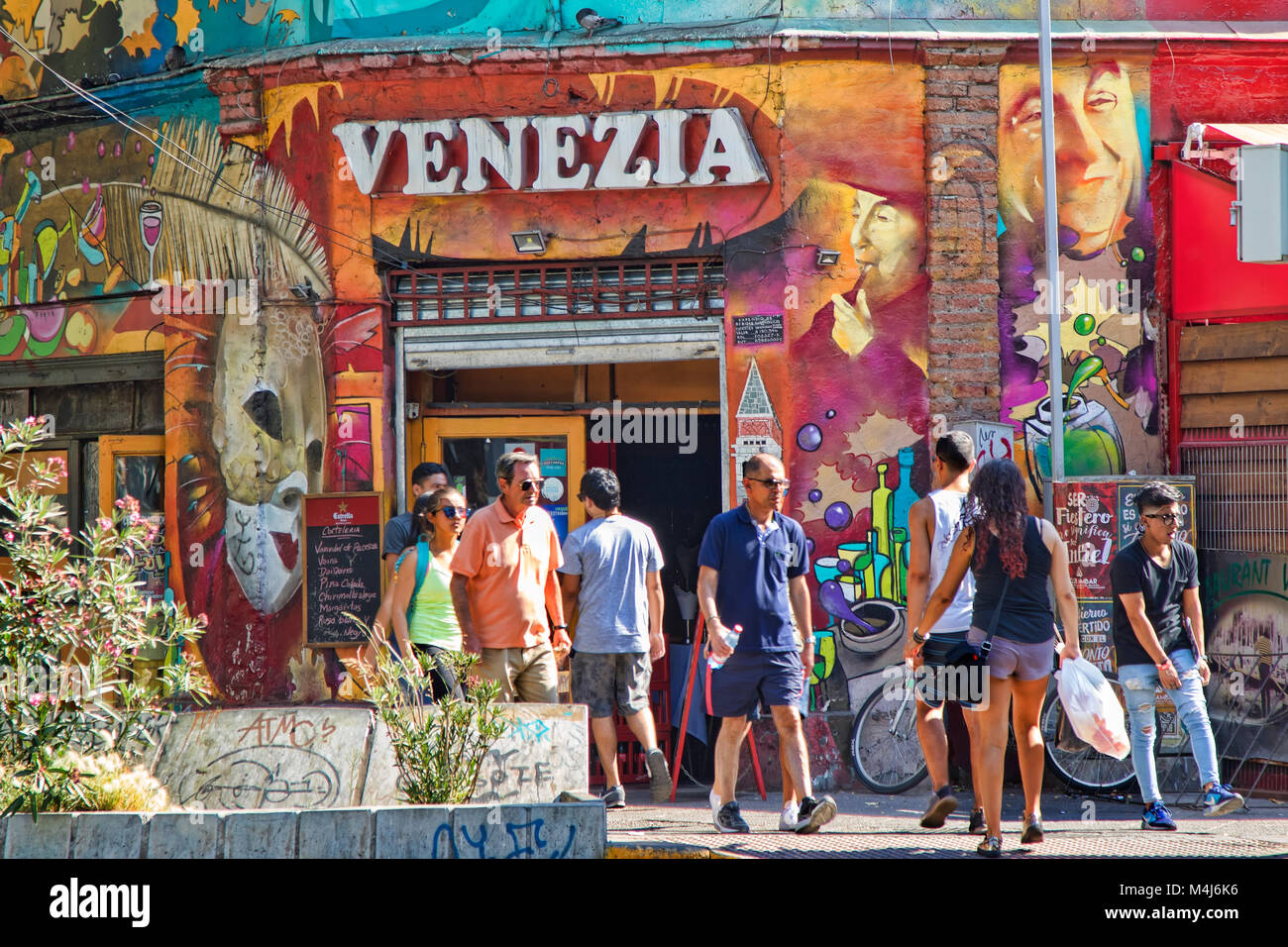 Street scenes in the Bellavista district in Santiago de Chile Stock ...