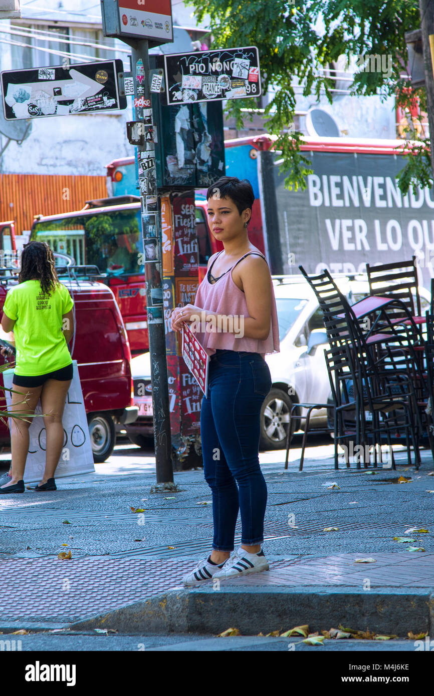 Street scenes in the Bellavista district in Santiago de Chile Stock ...