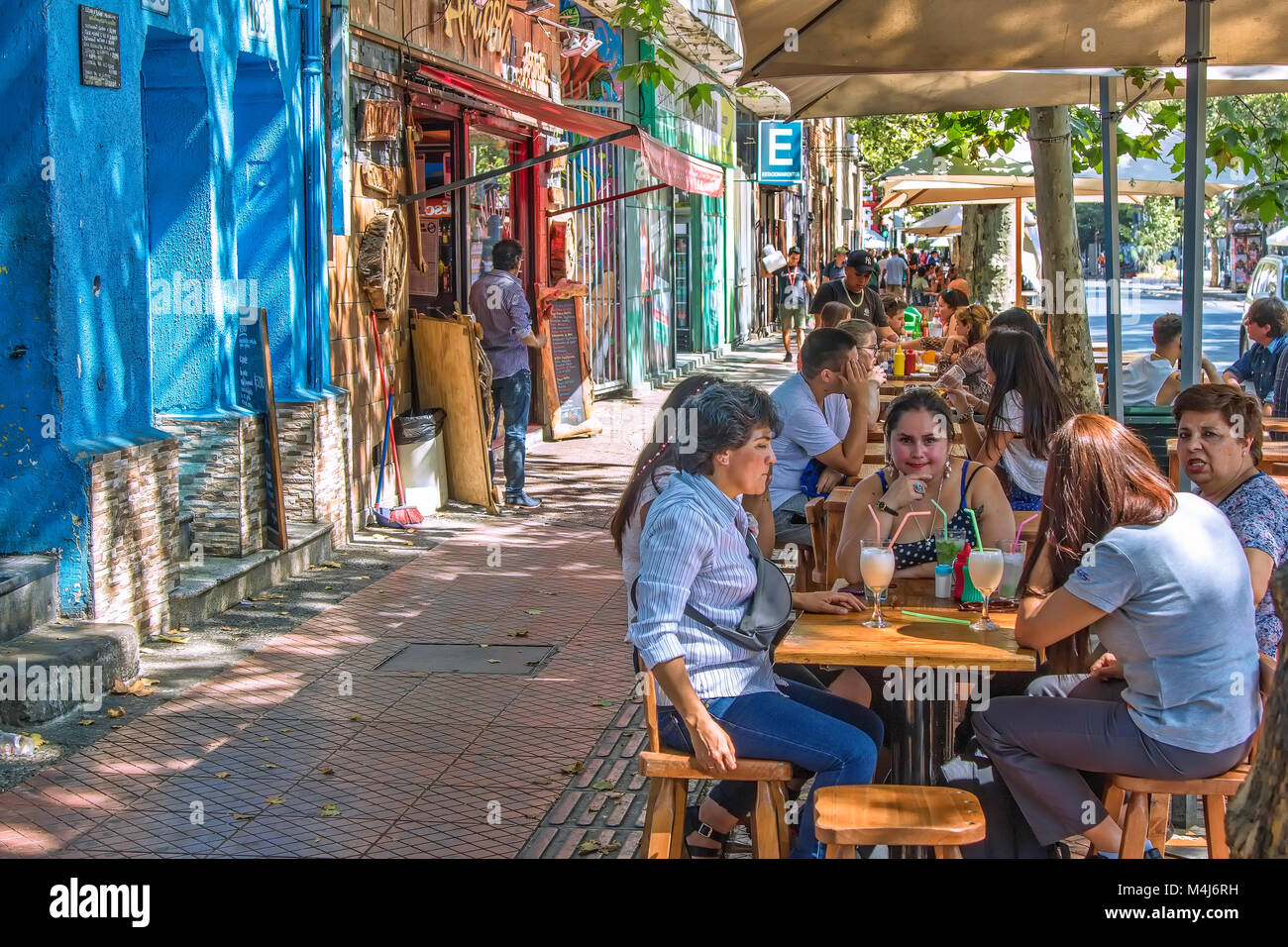 Street scenes in the Bellavista district in Santiago de Chile Stock ...