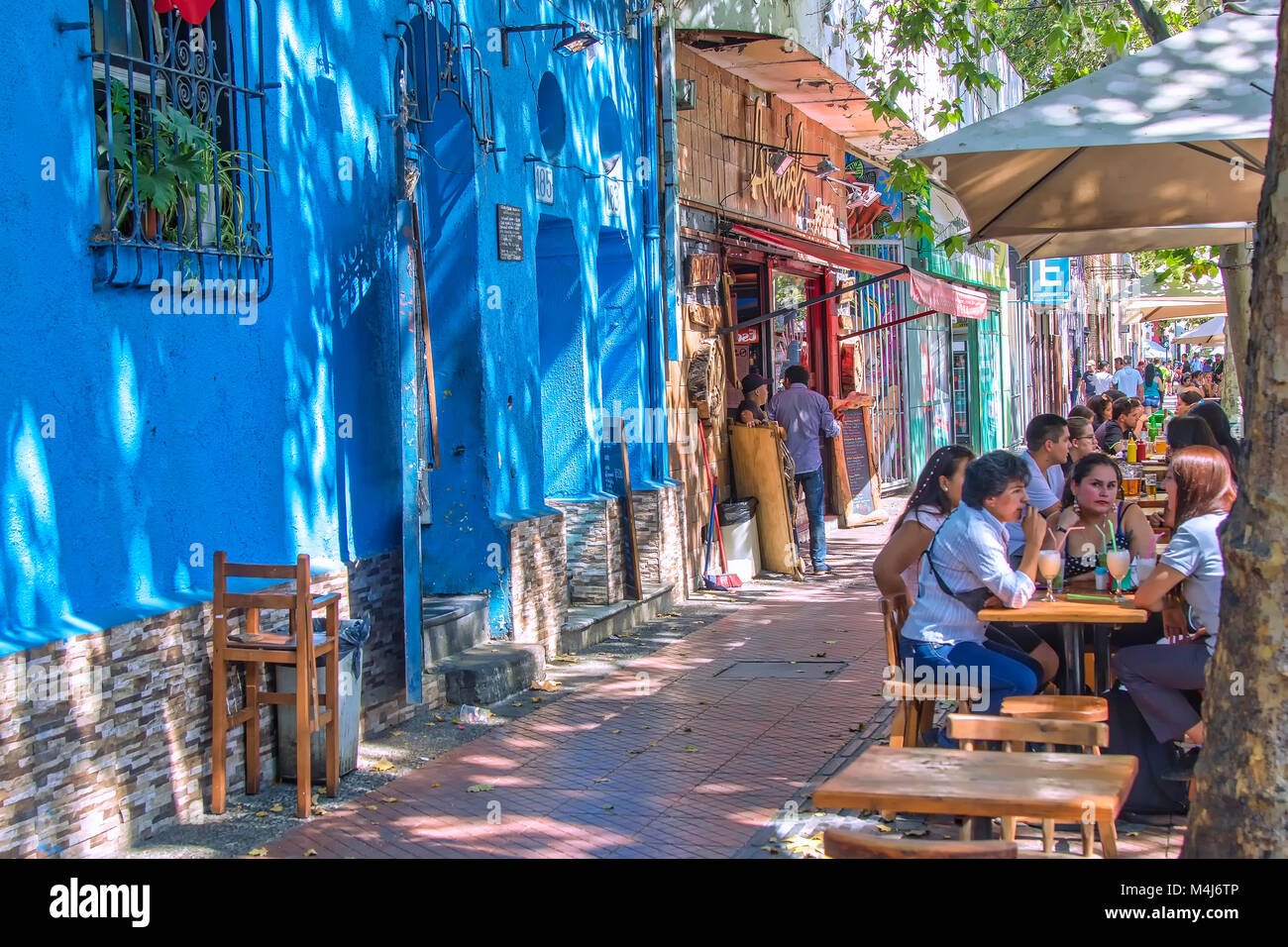 Street scenes in the Bellavista district in Santiago de Chile Stock ...