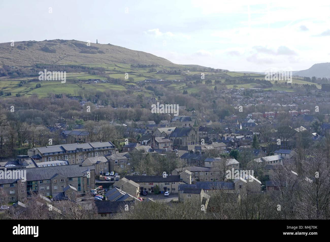 Distant view of Uppermill from the hill above, Uppermill,Saddleworth ...