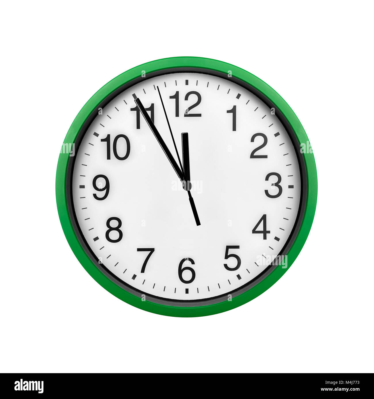 Green wall clock isolated on a white background Stock Photo - Alamy