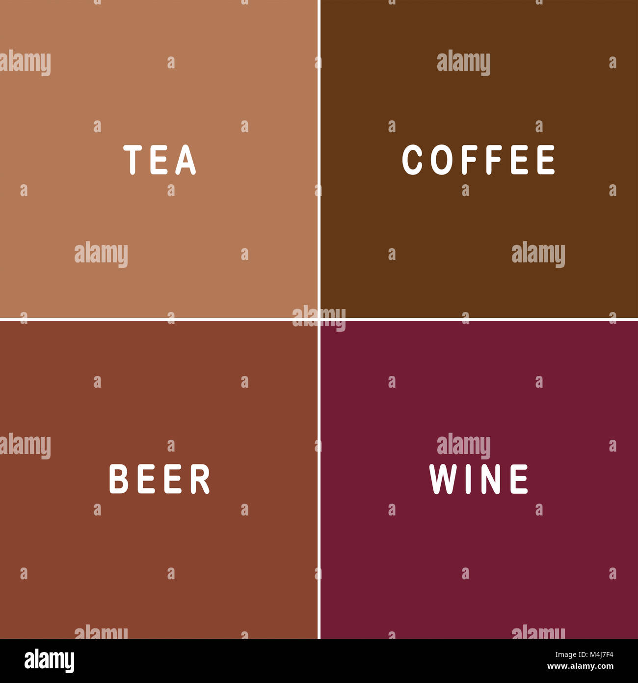 Tea, coffee, beer and wine Stock Photo - Alamy