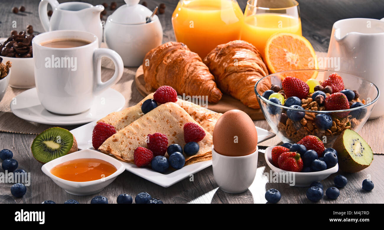 Breakfast served with coffee Stock Photo - Alamy