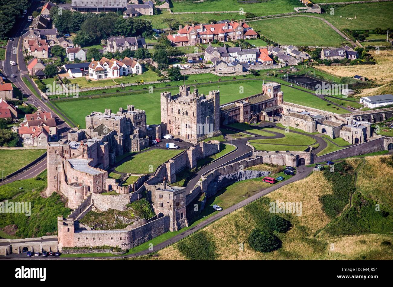 Aerial Image Of Bamburgh Castle High Resolution Stock Photography and ...