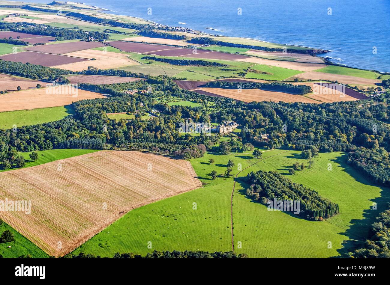 Aerial image of Northumberland - Howick Hall and Arboretum Stock Photo ...