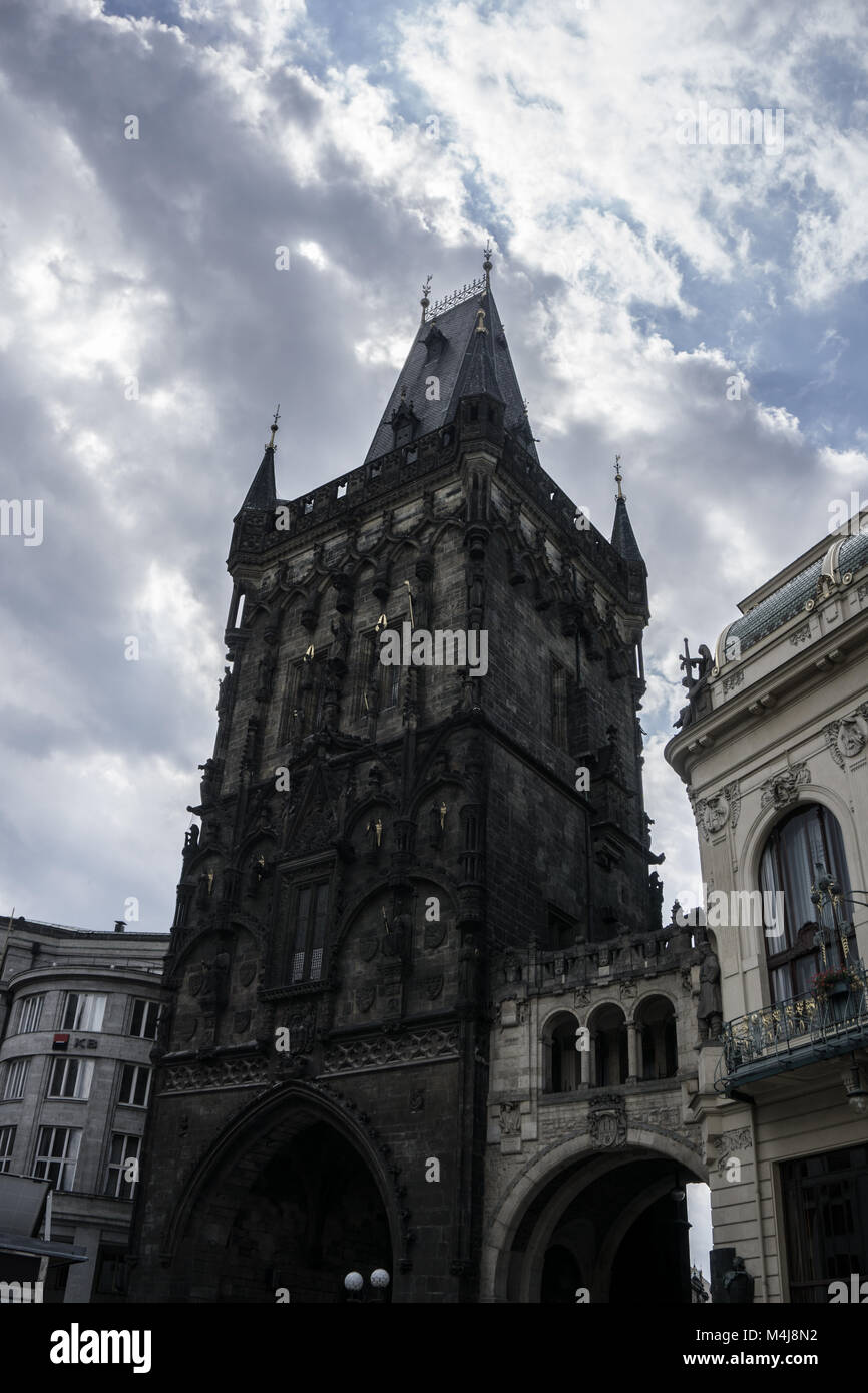 Powder Tower in Prague city center Stock Photo - Alamy