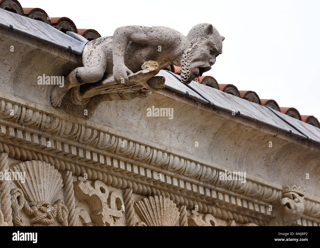 gargoyle Sculptures of front facade (details) The Iglesia conventual de ...