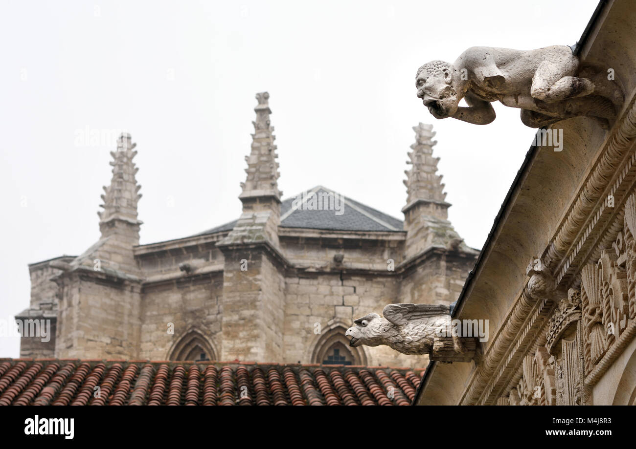 gargoyle Sculptures of front facade (details) The Iglesia conventual de ...