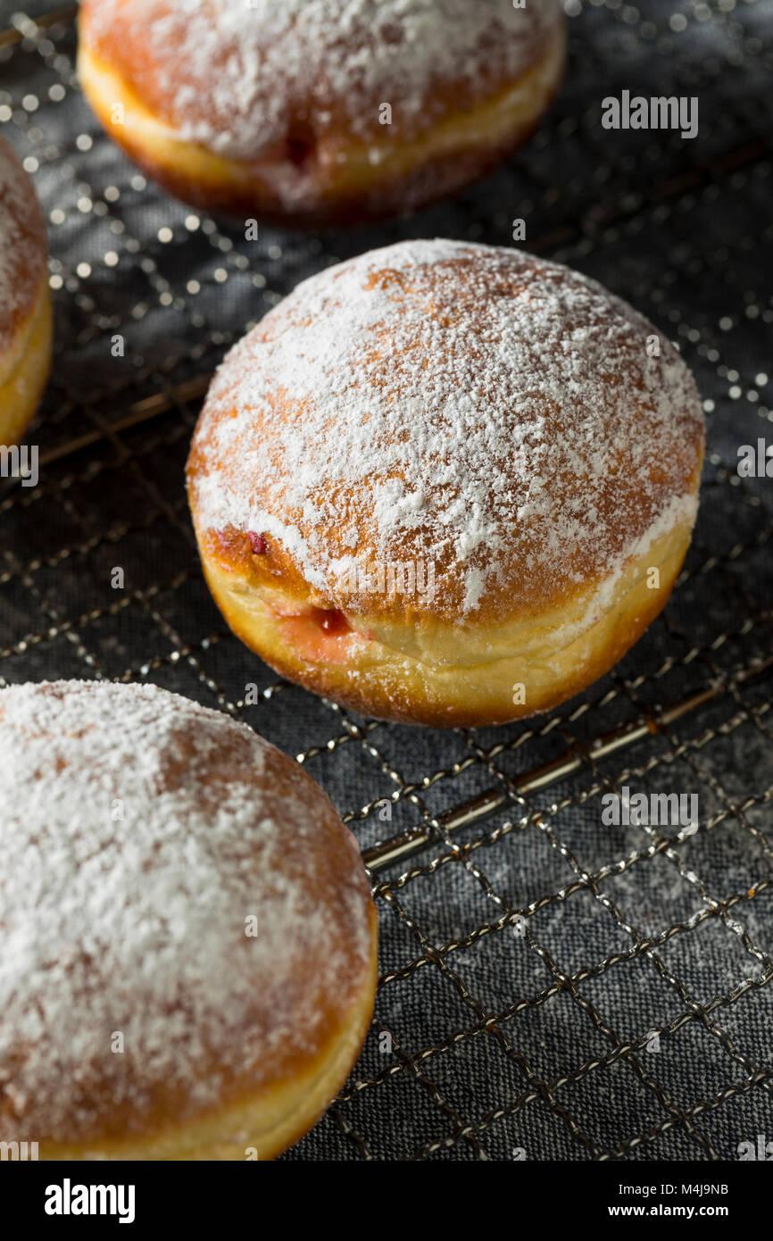 Gourmet Homemade Polish Paczki Donuts with Jelly Filling Stock Photo ...