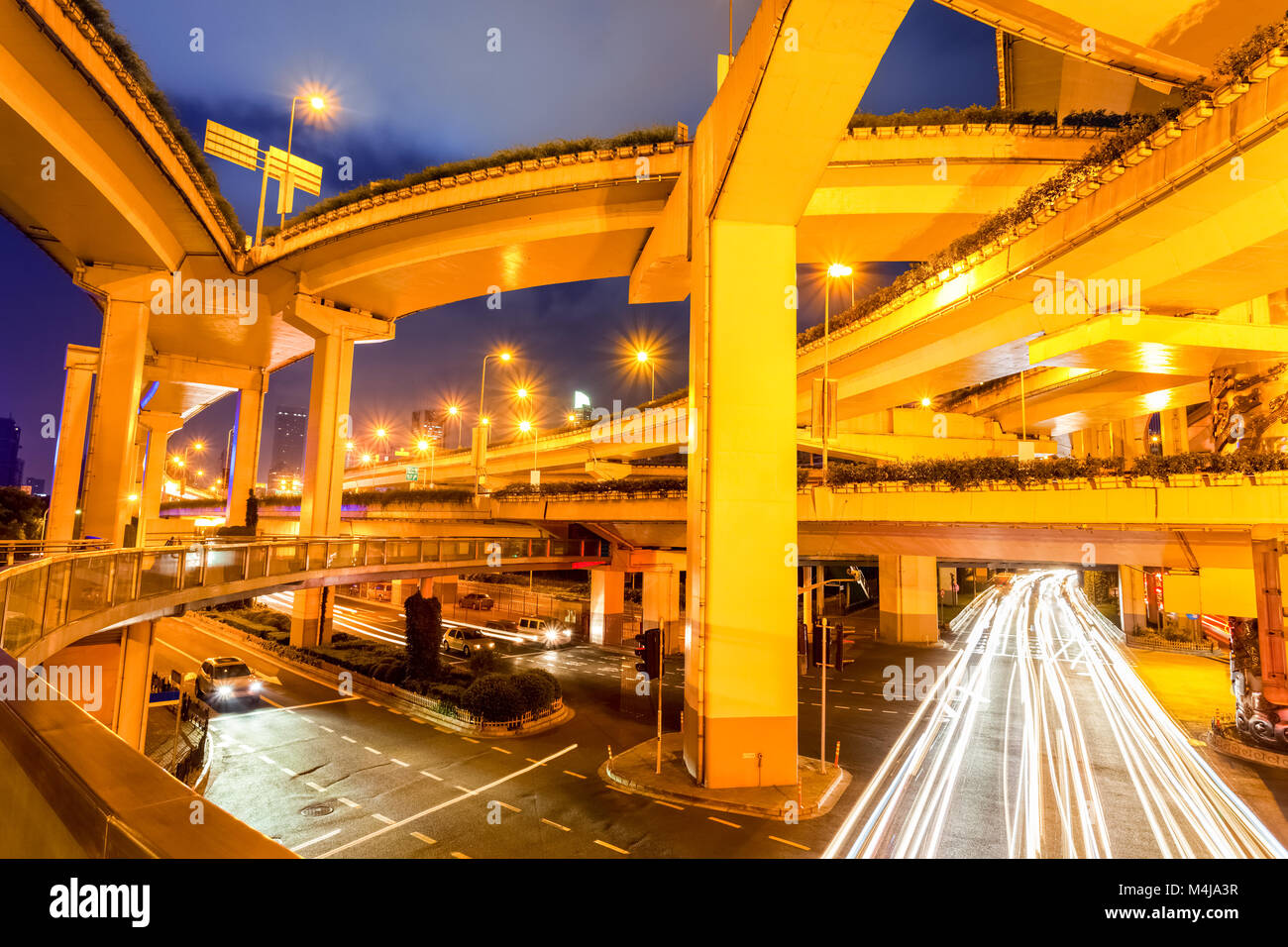 city viaduct closeup at night Stock Photo - Alamy