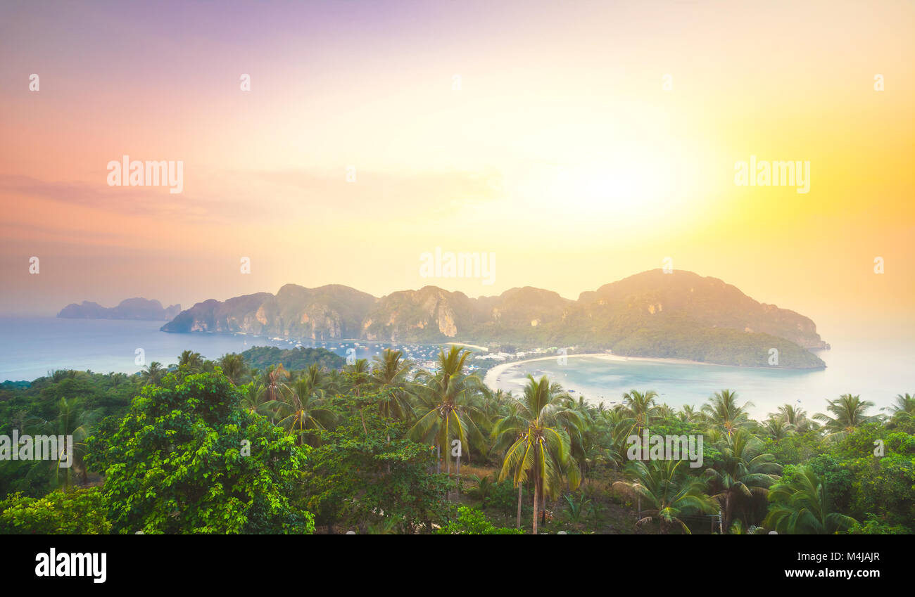 Spectacular landscape the limestone cliffs in the crystal clear ocean ...