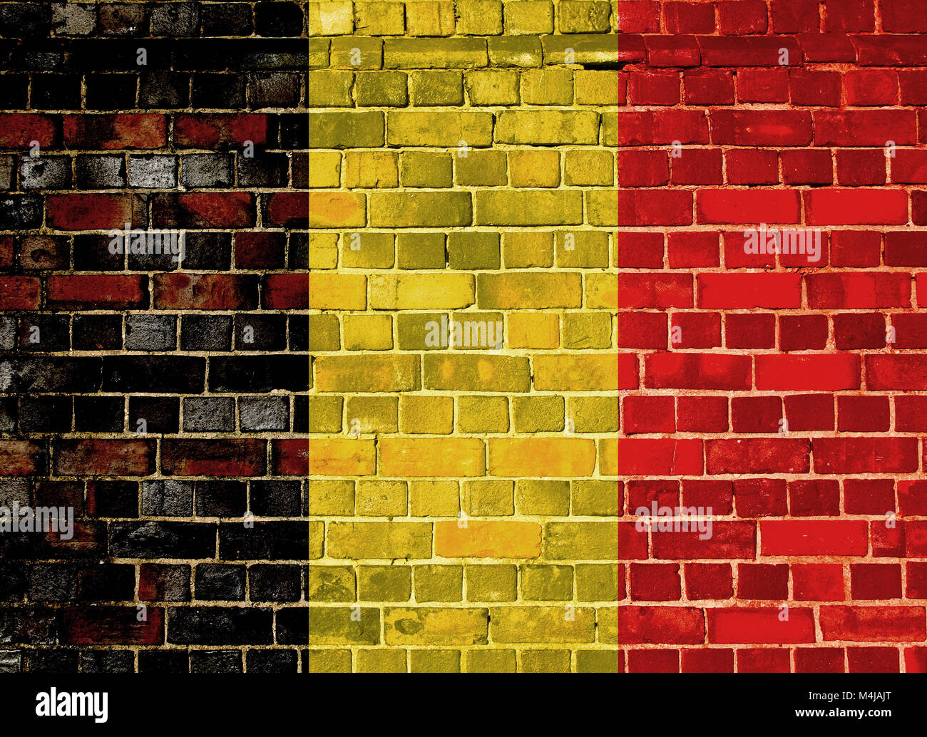 Belgium flag on a brick wall hi-res stock photography and images - Alamy